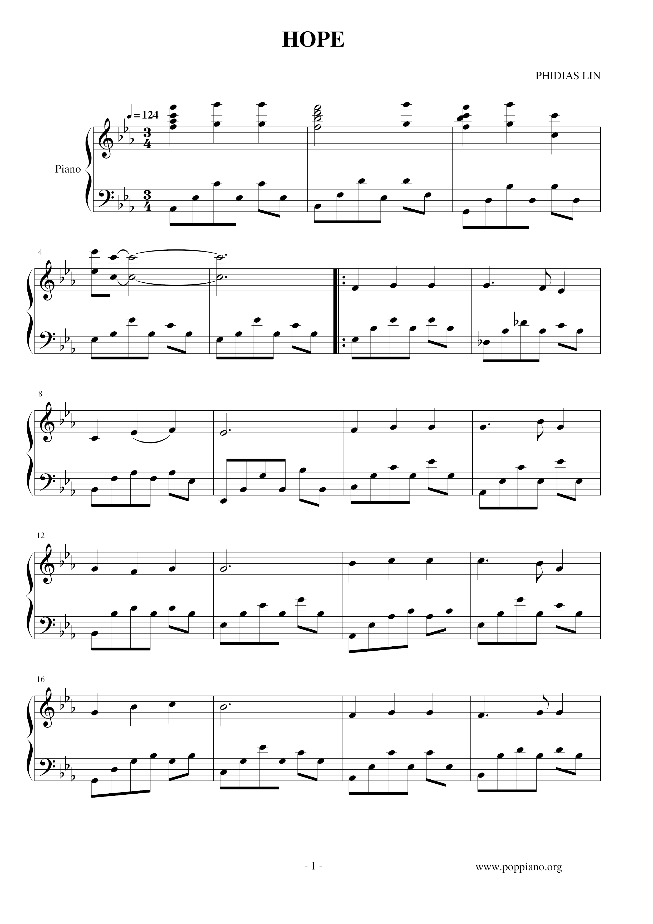 Hope- PDF琴譜免費下載 | 香港流行鋼琴協會 ★