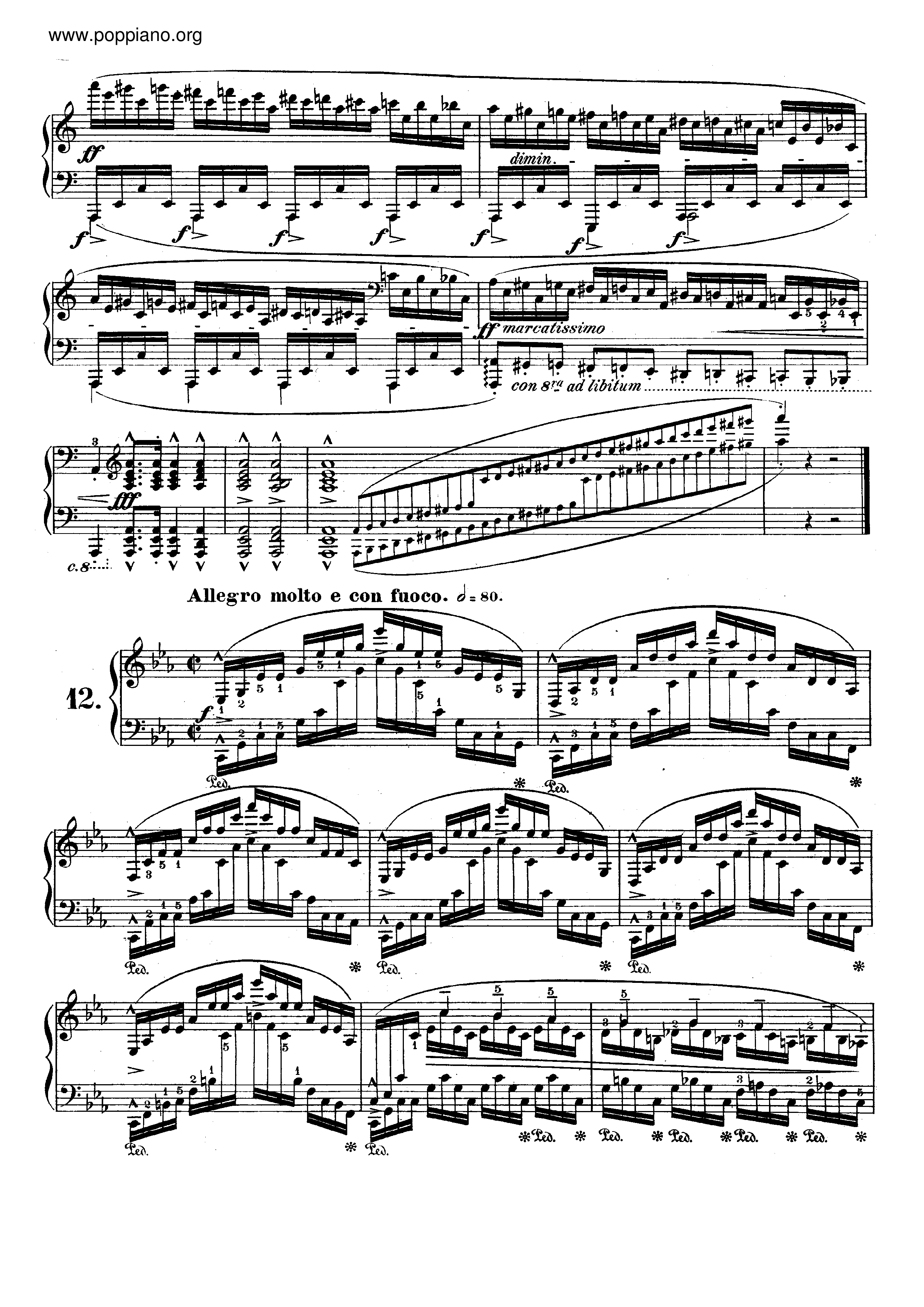 Chopin-Op. 25, Etude No. 12 Sheet Music pdf, - Free Score Download ★