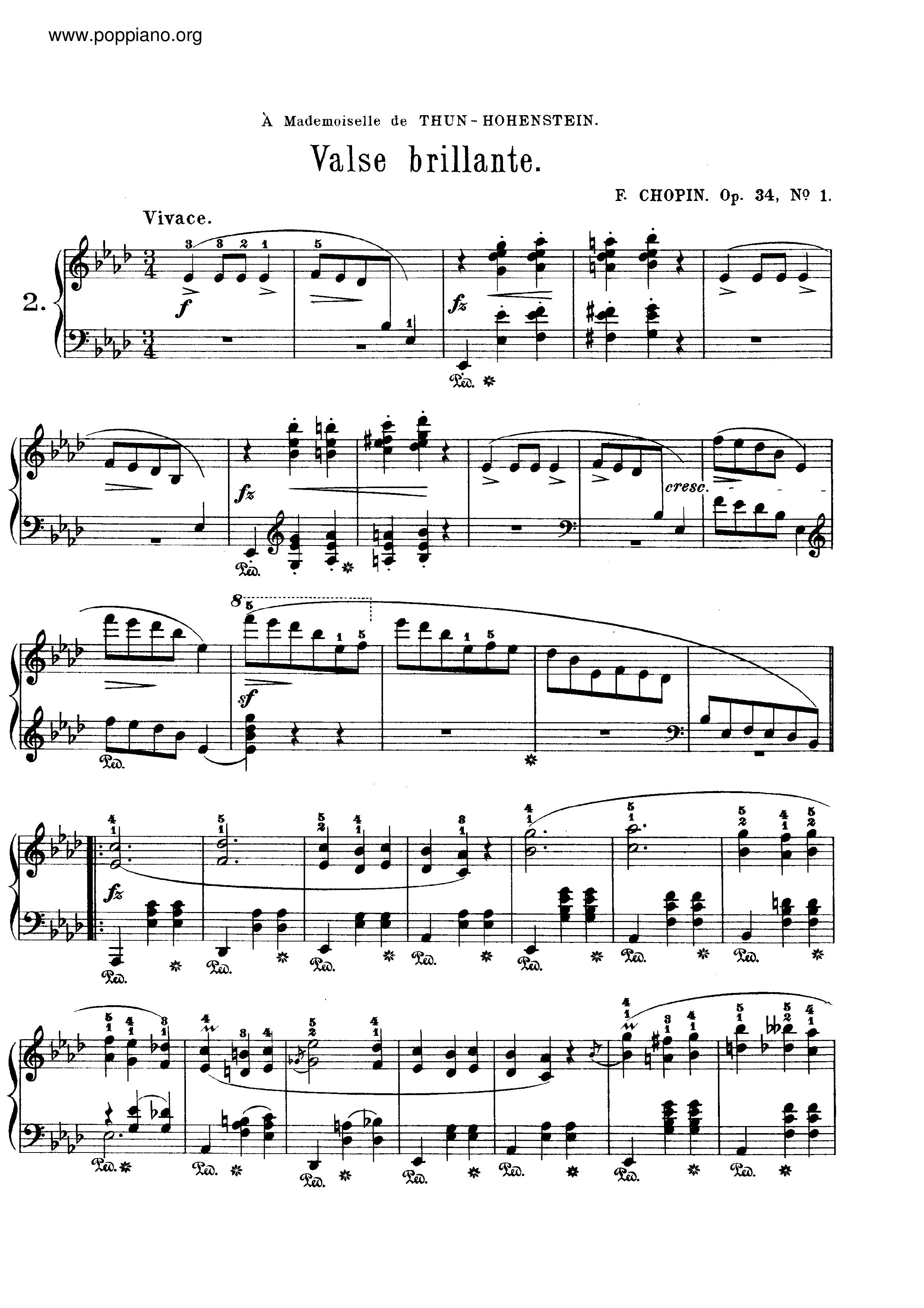 Chopin-Waltzes Op. 34 Sheet Music pdf, - Free Score Download ★
