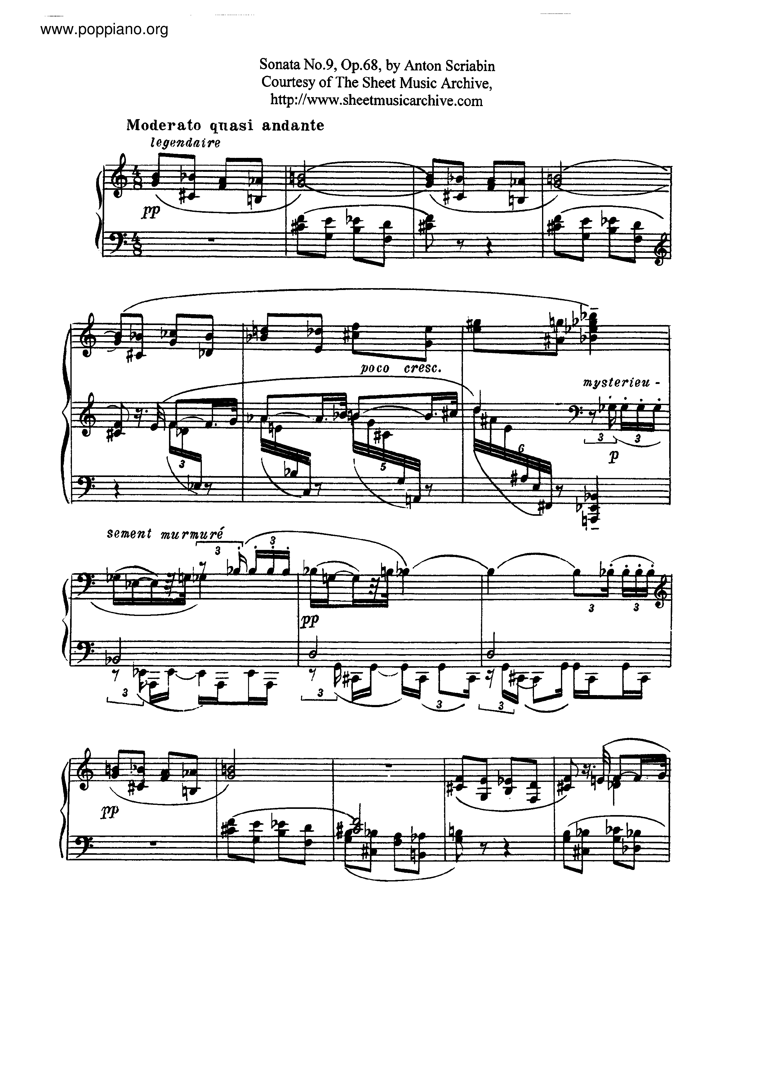 Scriabin-Piano Sonata No.9, Op.68 Sheet Music pdf, - Free Score Download ★