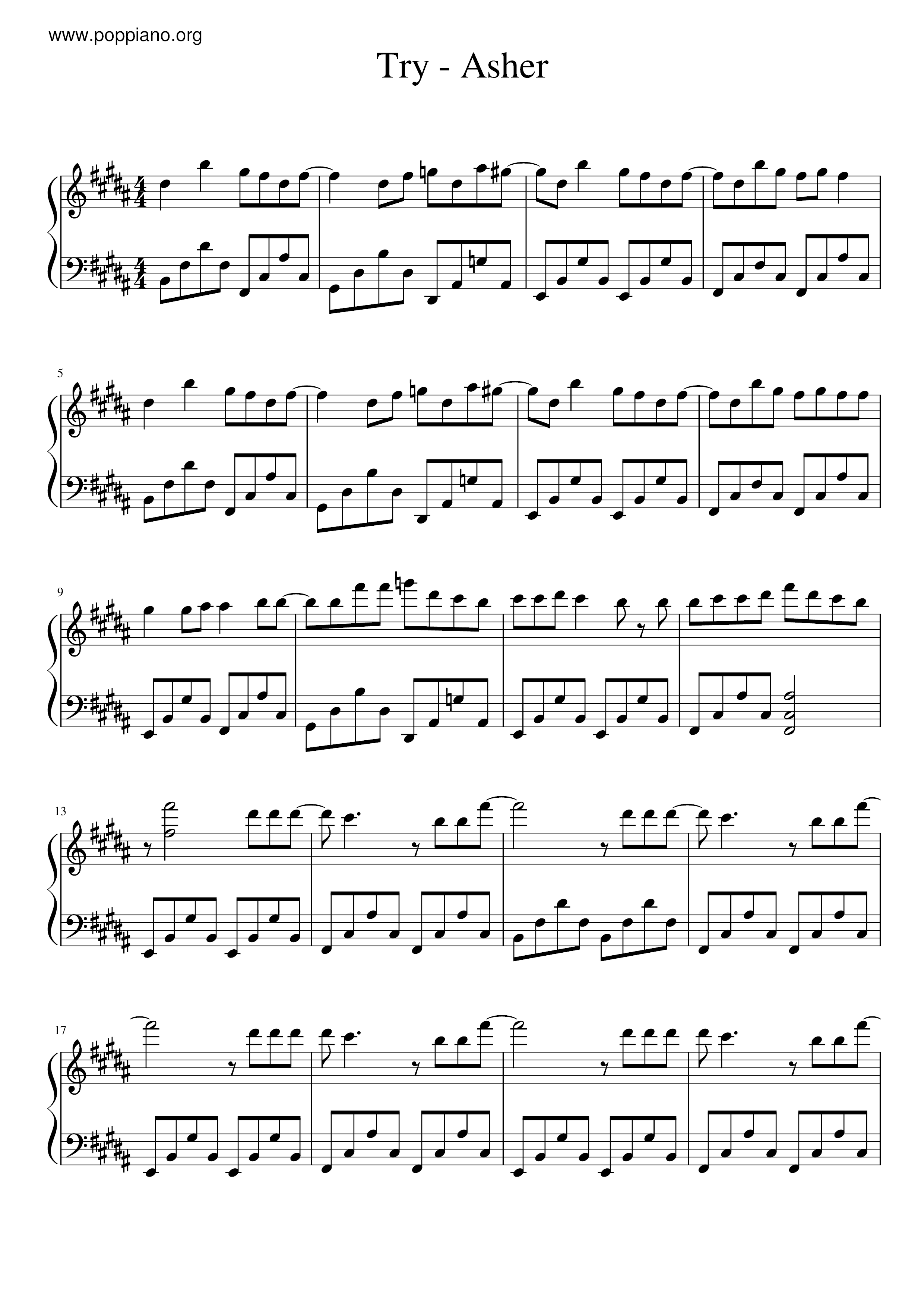 Asher Book-Try 琴譜pdf-香港流行鋼琴協會琴譜下載 ★