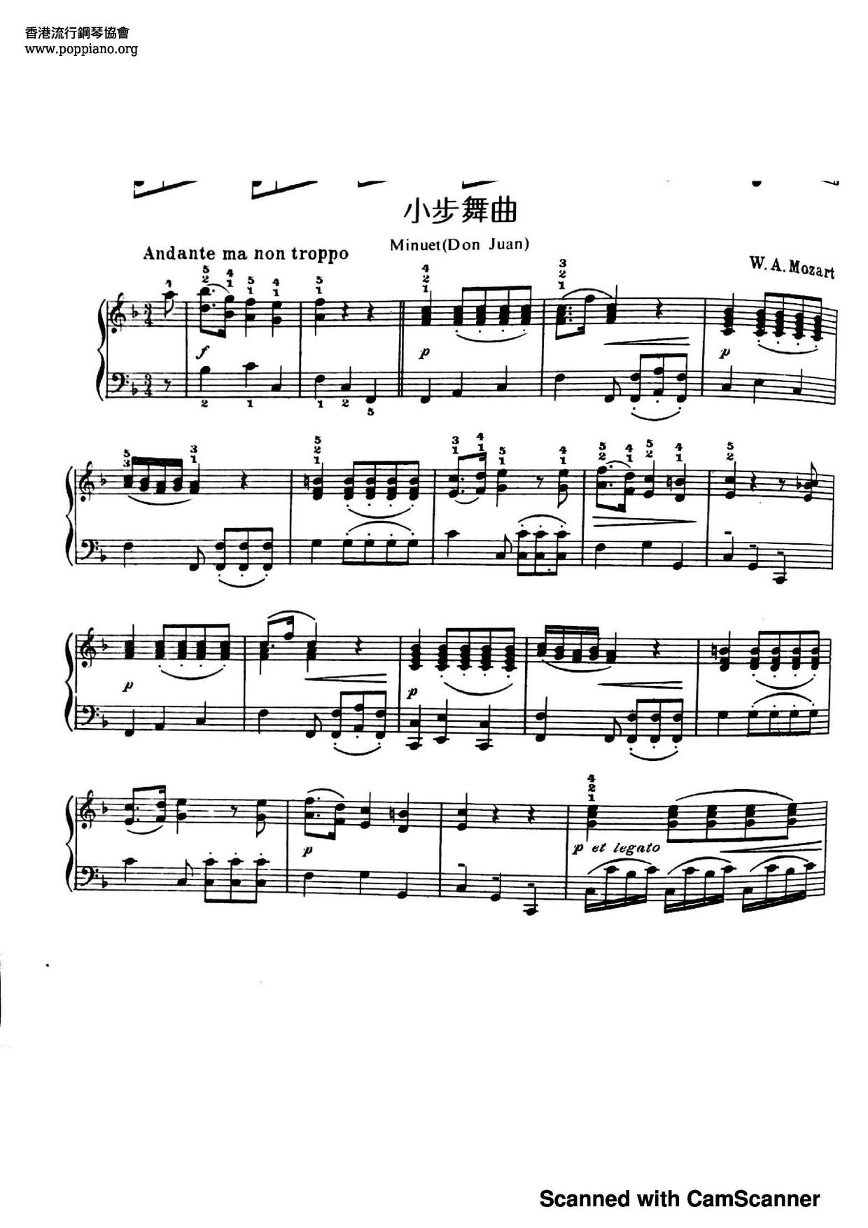 Mozart-Minuet (From "Don Juan") Sheet Music pdf, - Free Score Download ★