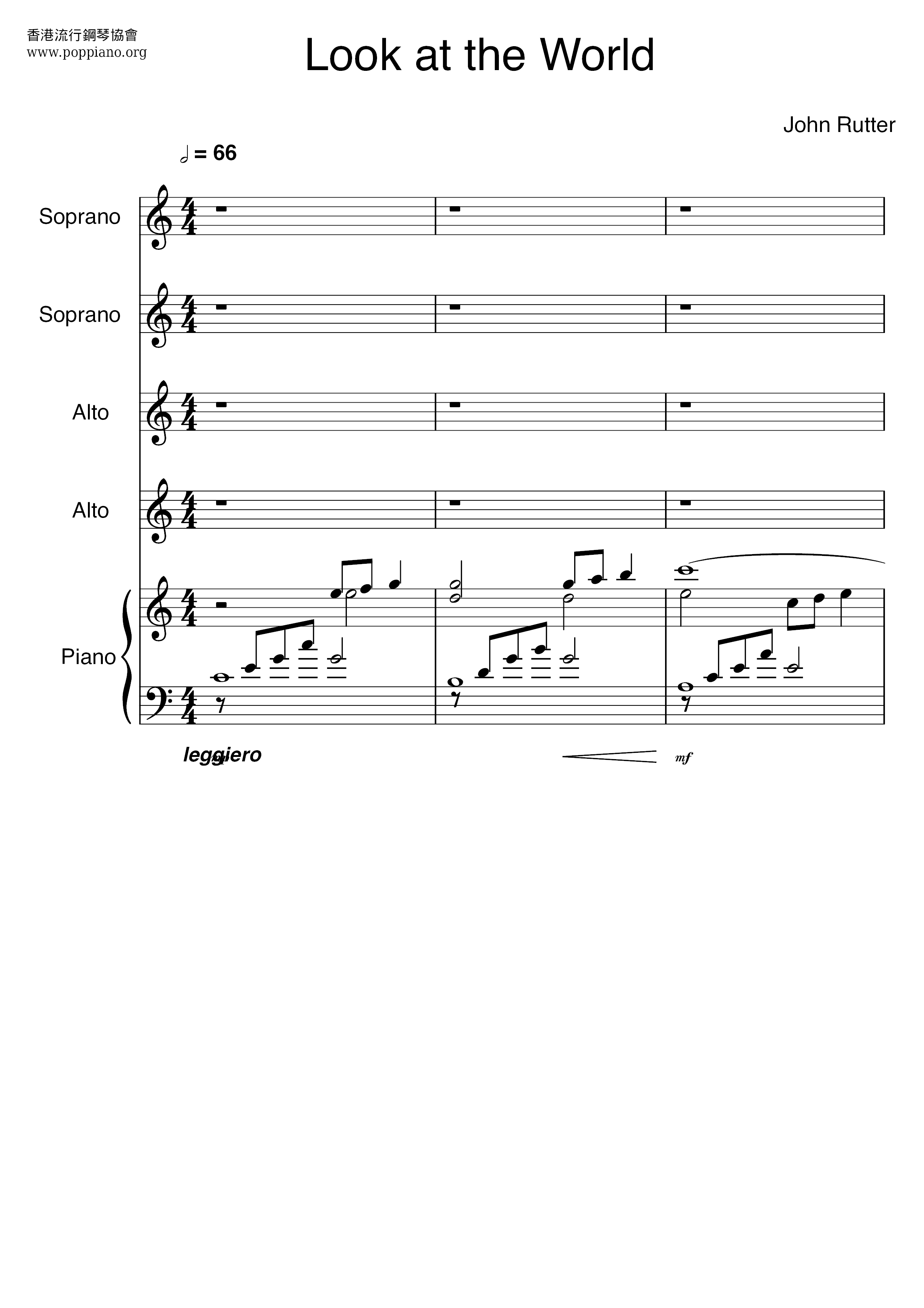 Hymn-Look At The World Sheet Music pdf, - Free Score Download ★