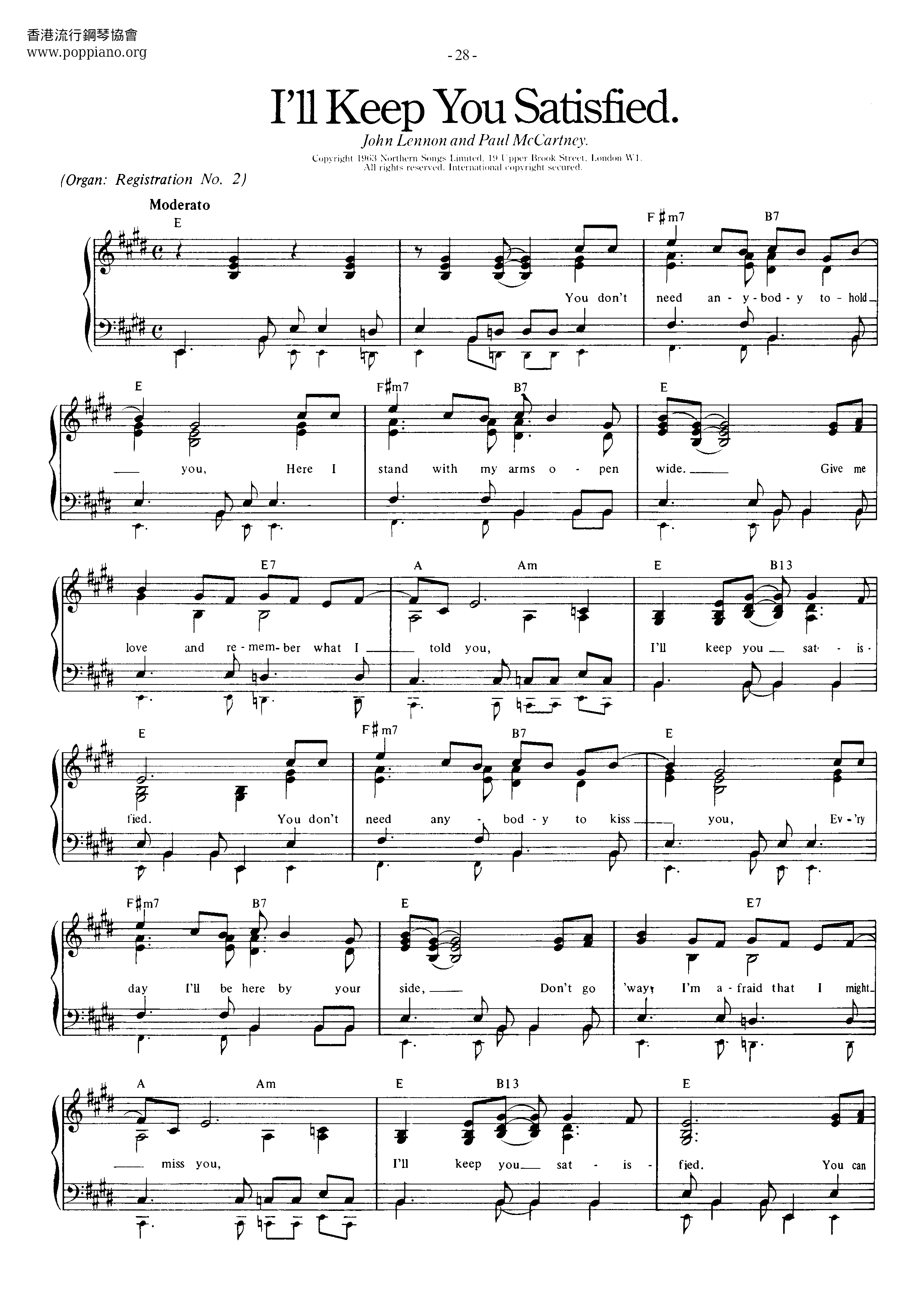 The Beatles-I'll Keep You Satisfied Sheet Music pdf, - Free Score ...