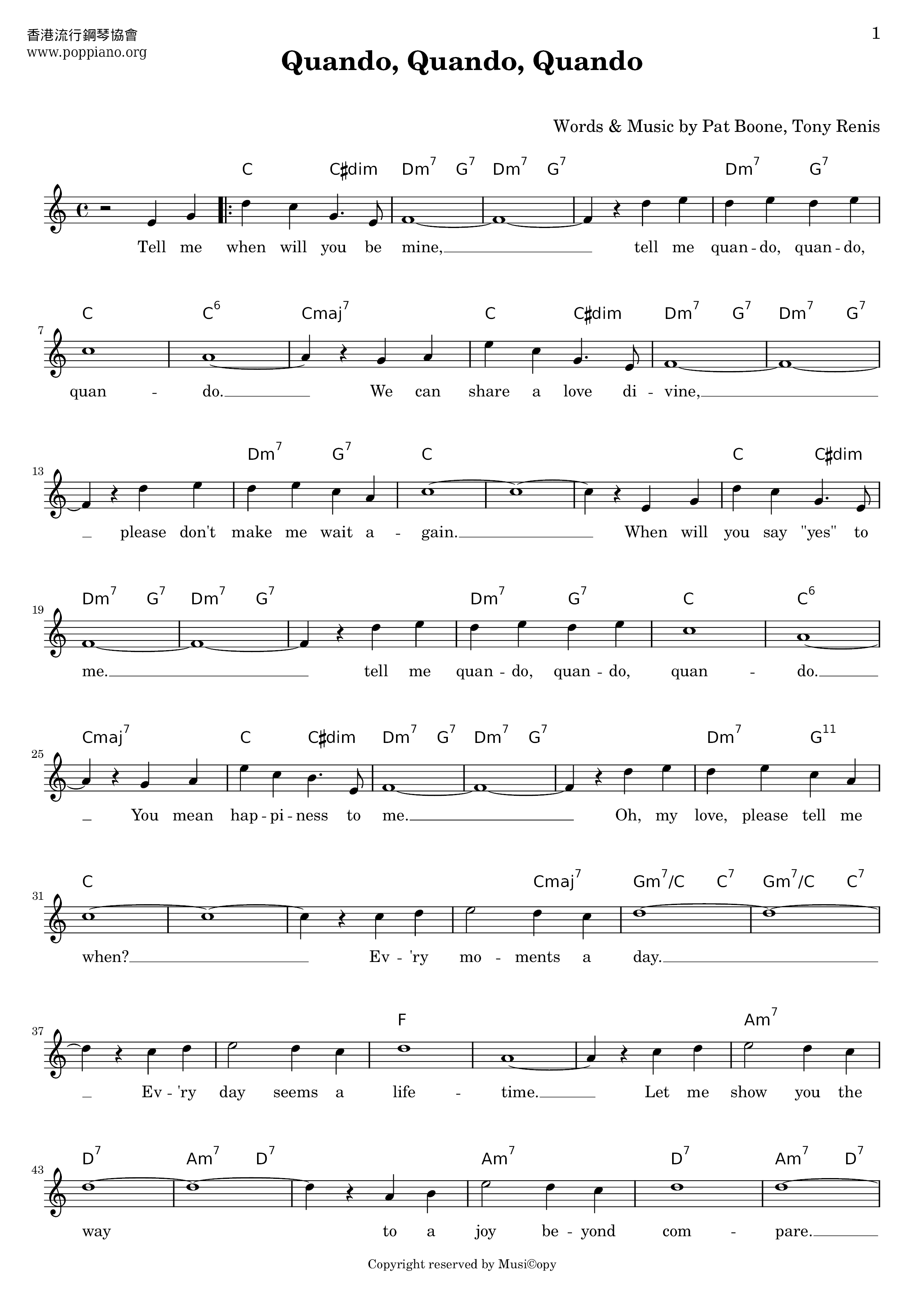 Quando Quando QuandoAll Versions - Sheet Music / Piano Score Free PDF ...