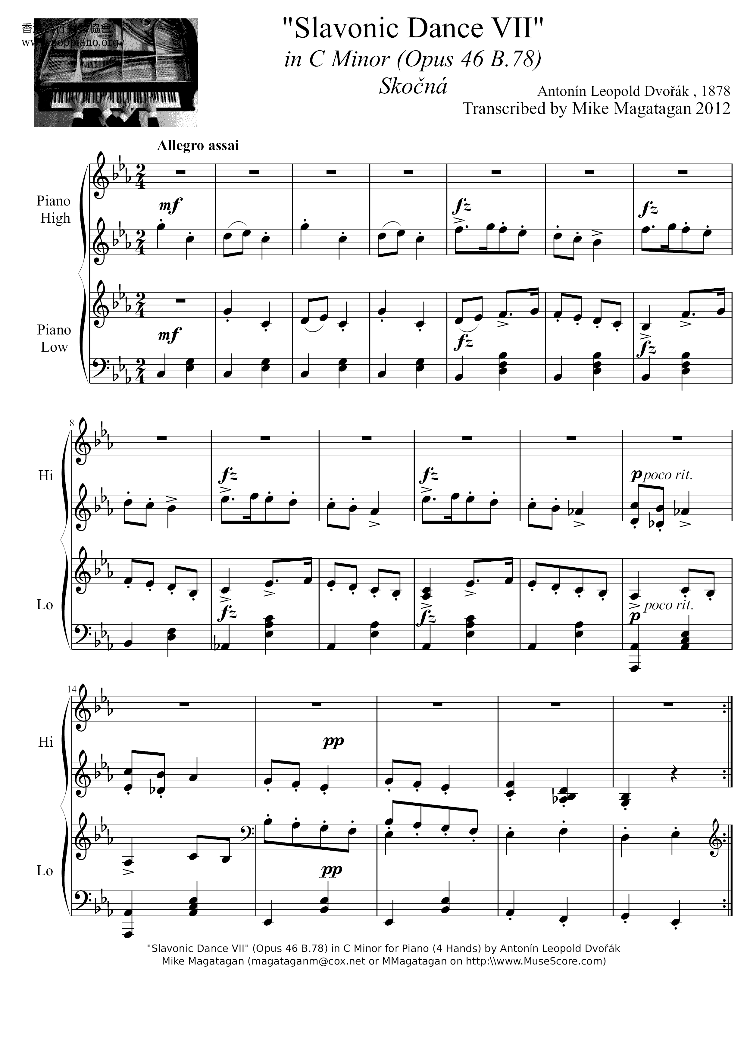 Dvorak-Slavonic Dance No.7 Sheet Music pdf, - Free Score Download ★