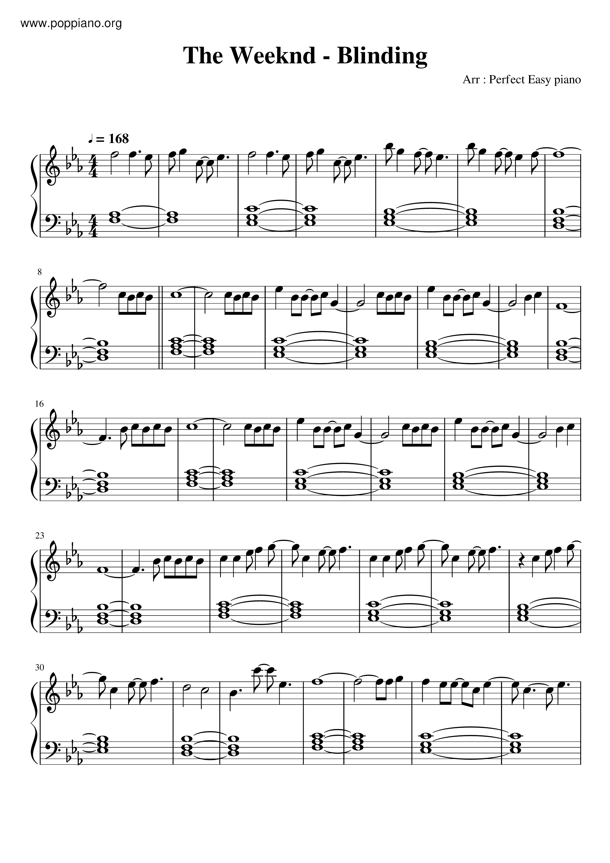 The Weeknd-Blinding Lights Sheet Music pdf, - Free Score Download ★