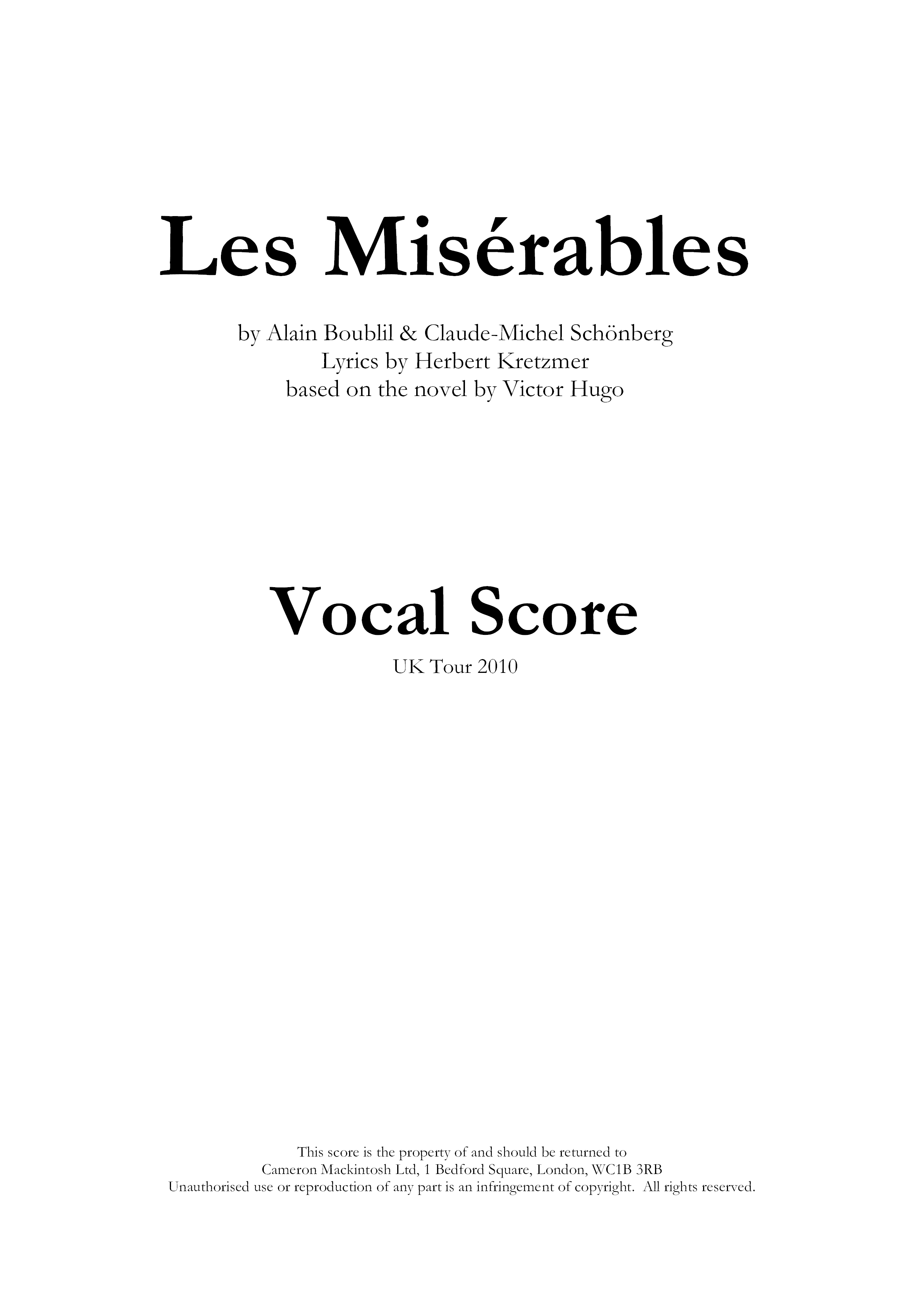 Les Miserables-Vocal Score 414 Pages Sheet Music pdf, (レ・ミゼラブル) - Free ...