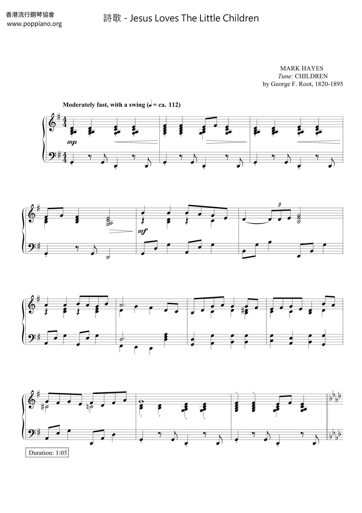 Hymn-Jesus Loves The Little Children Sheet Music pdf, - Free Score ...