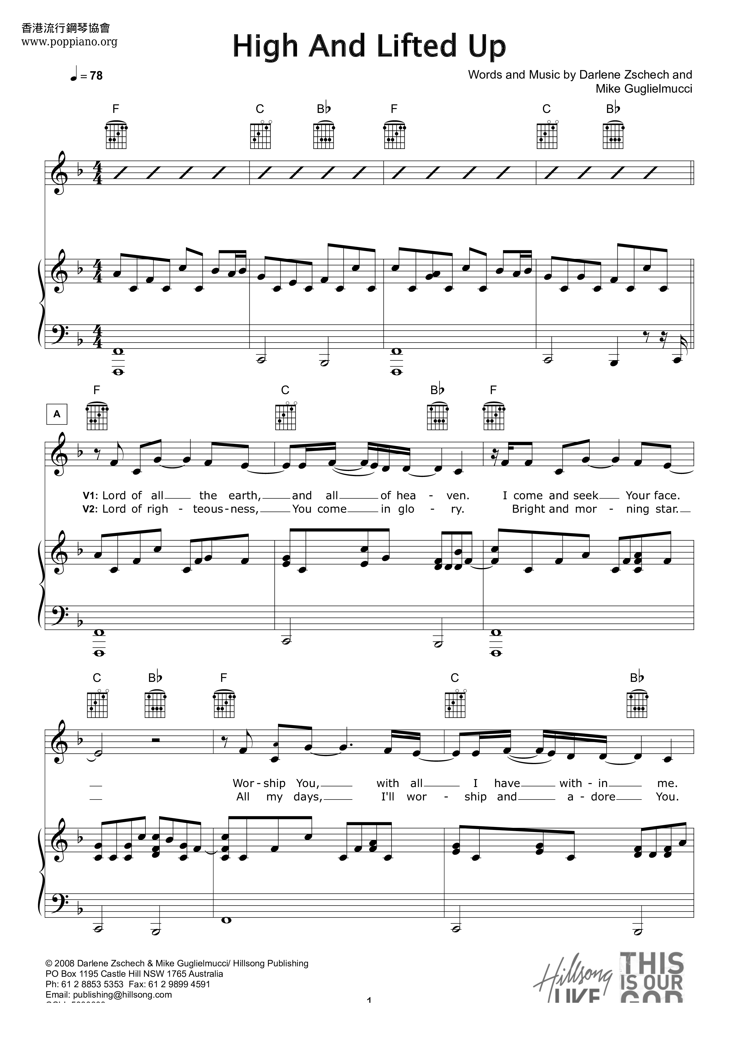 Hymn-High And Lifted Up Sheet Music pdf, - Free Score Download ★