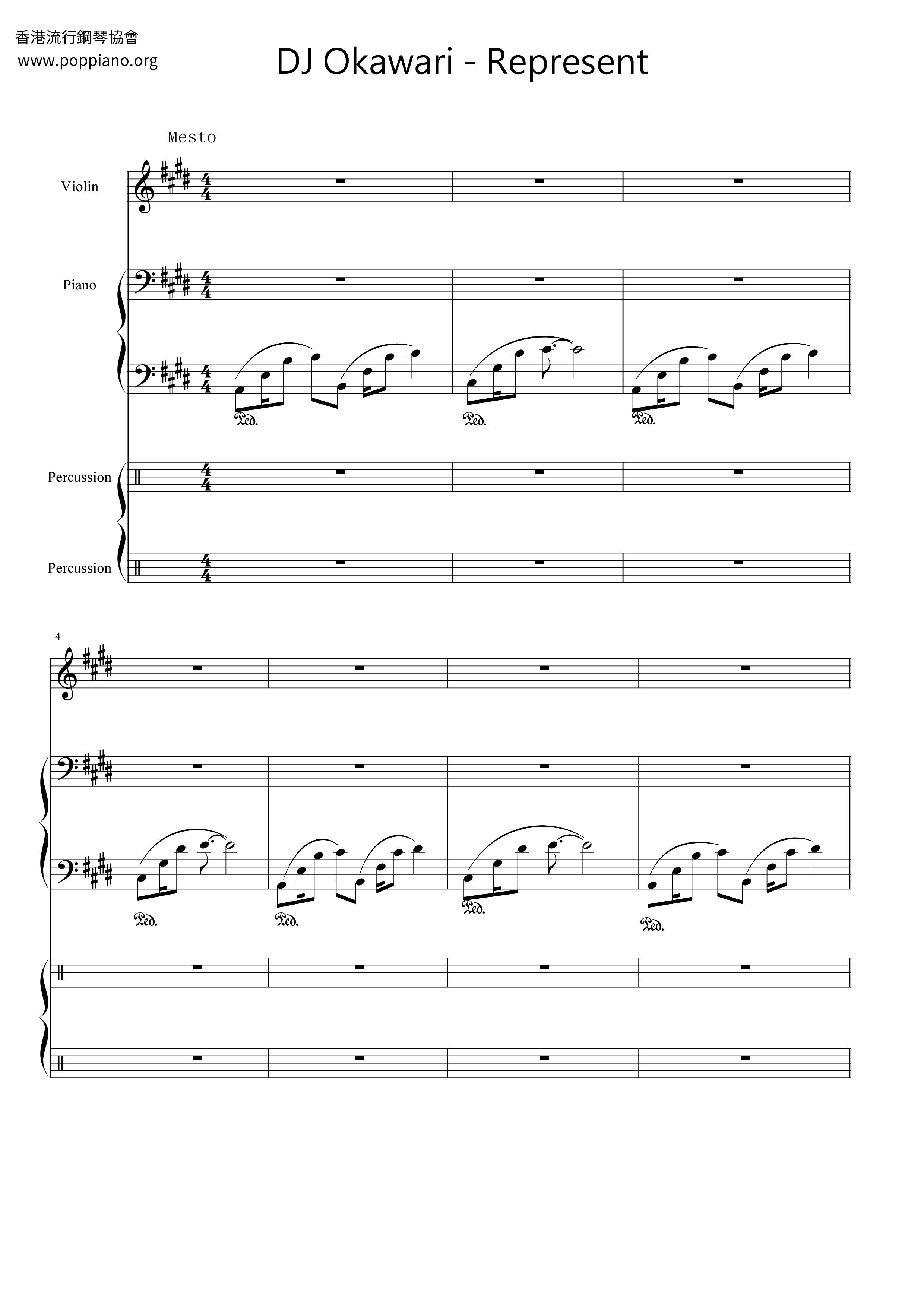 Represent | Sheet Music | Piano Score Free PDF Download | HK Pop Piano ...
