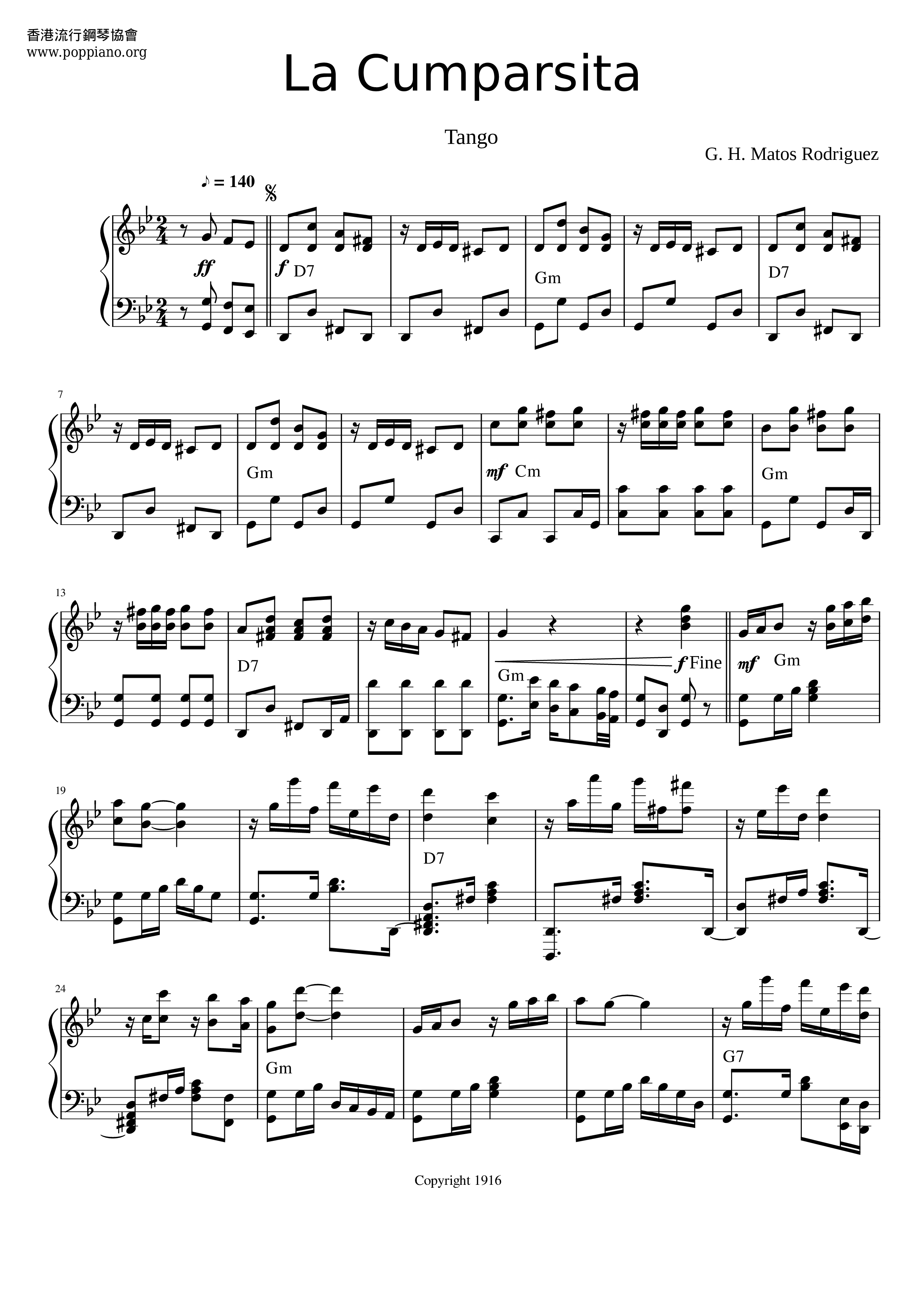 Rodriguez-La Cumparsita Tango Sheet Music pdf, - Free Score Download ★