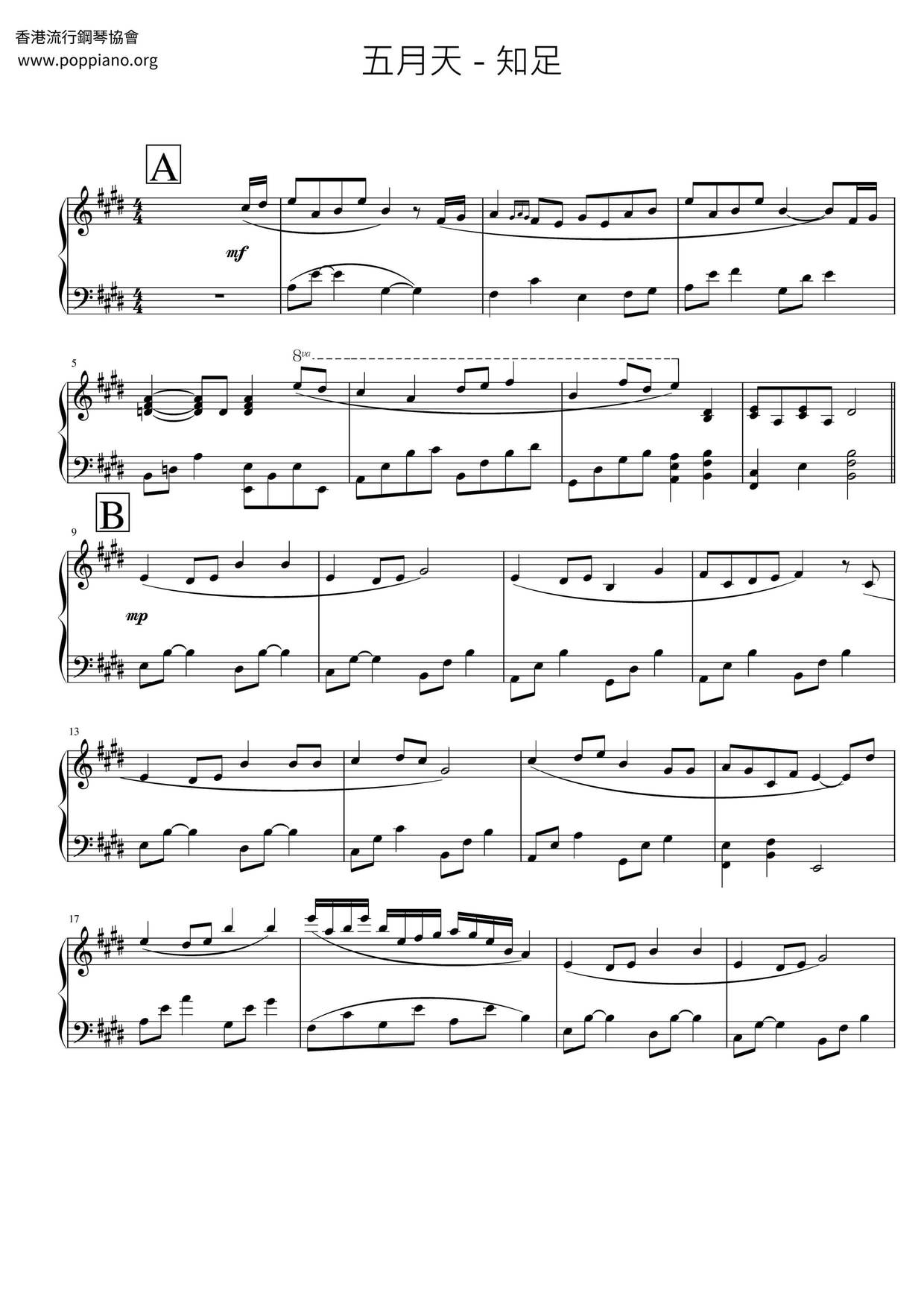 Mayday-Contentment Sheet Music pdf, - Free Score Download ★