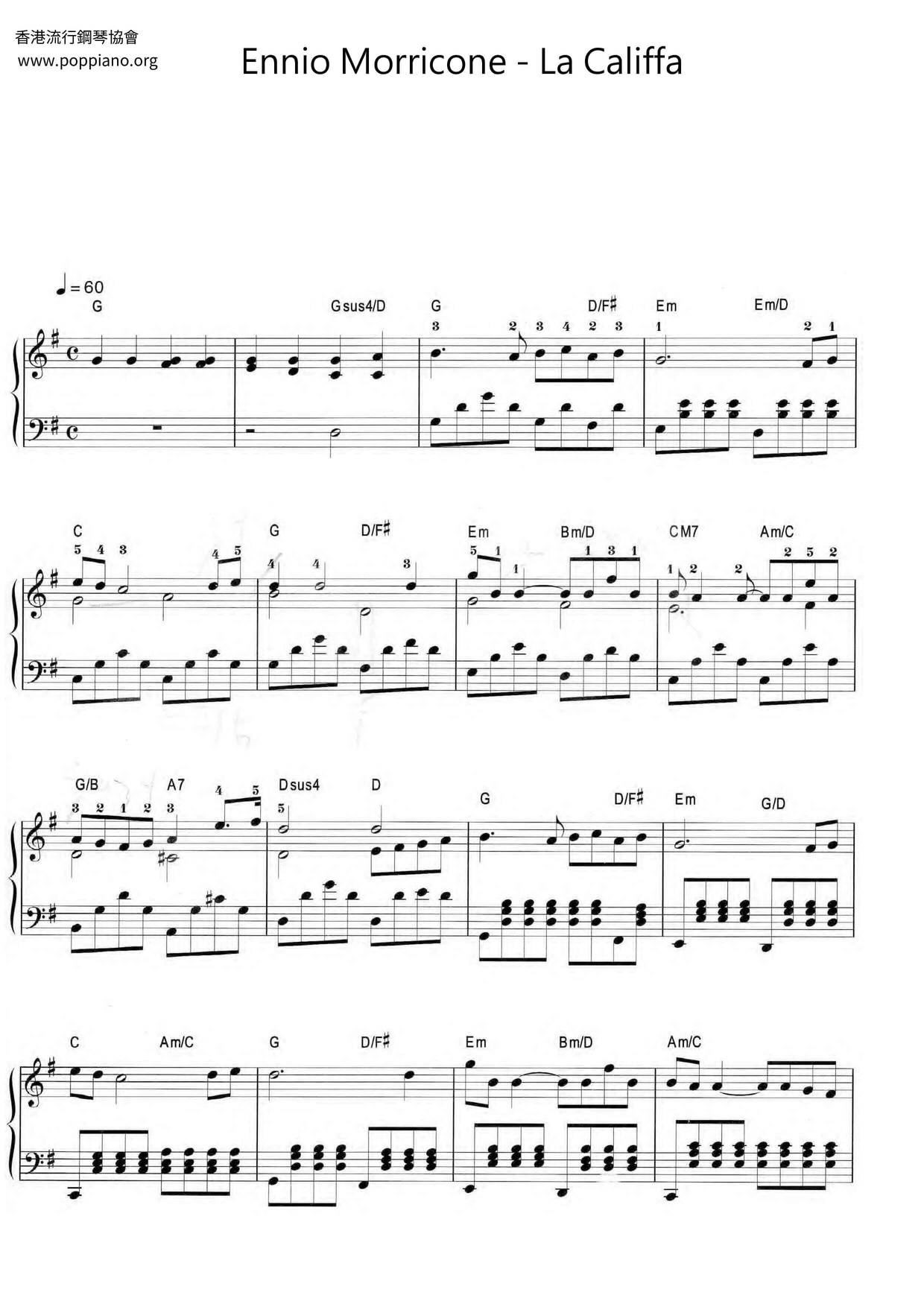Ennio Morricone-La Califfa Sheet Music pdf, (エンニオ・モリコーネ) - Free Score ...