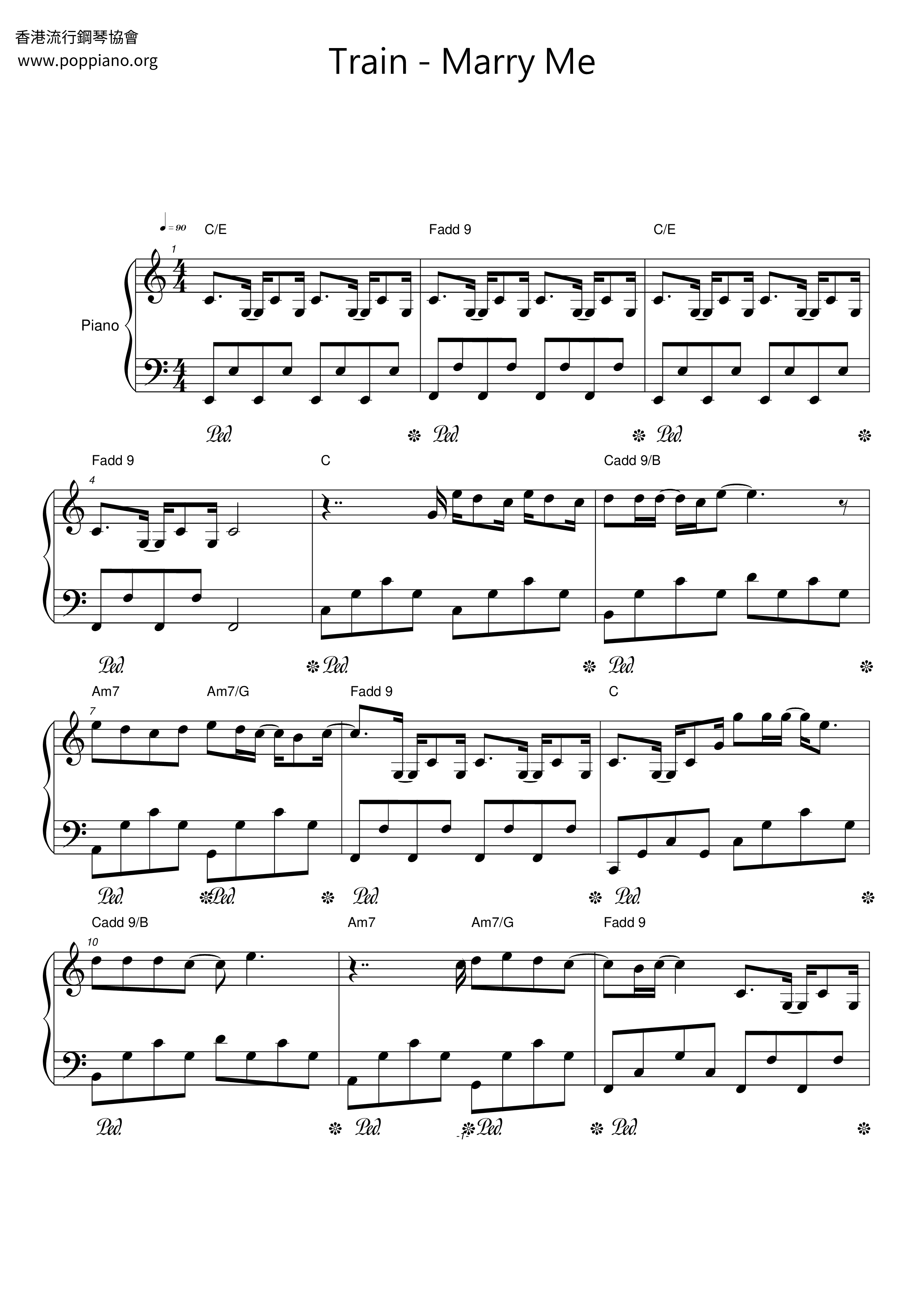Train-Marry Me Sheet Music pdf, - Free Score Download ★