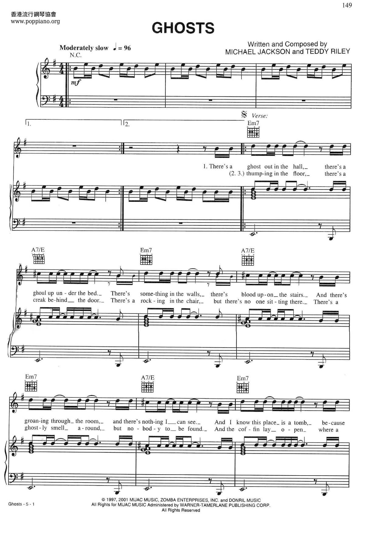 Michael Jackson-Ghosts Sheet Music pdf, - Free Score Download ★