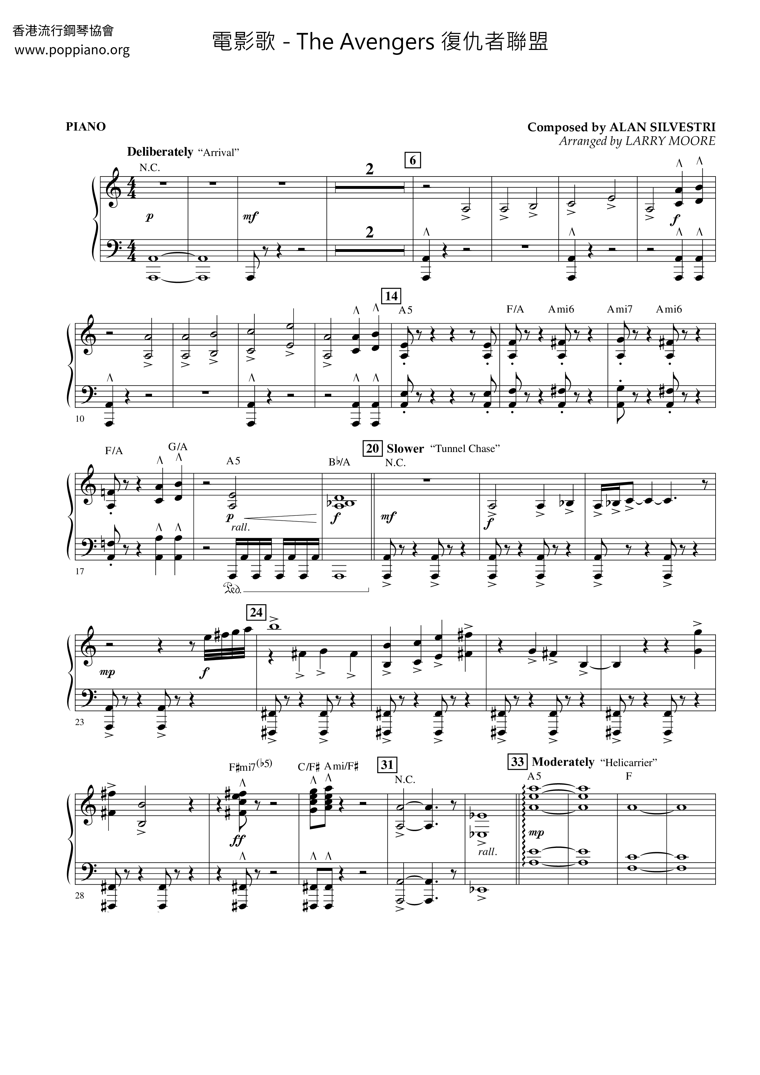 Movie Soundtrack-The Avengers Theme Sheet Music pdf, - Free Score ...