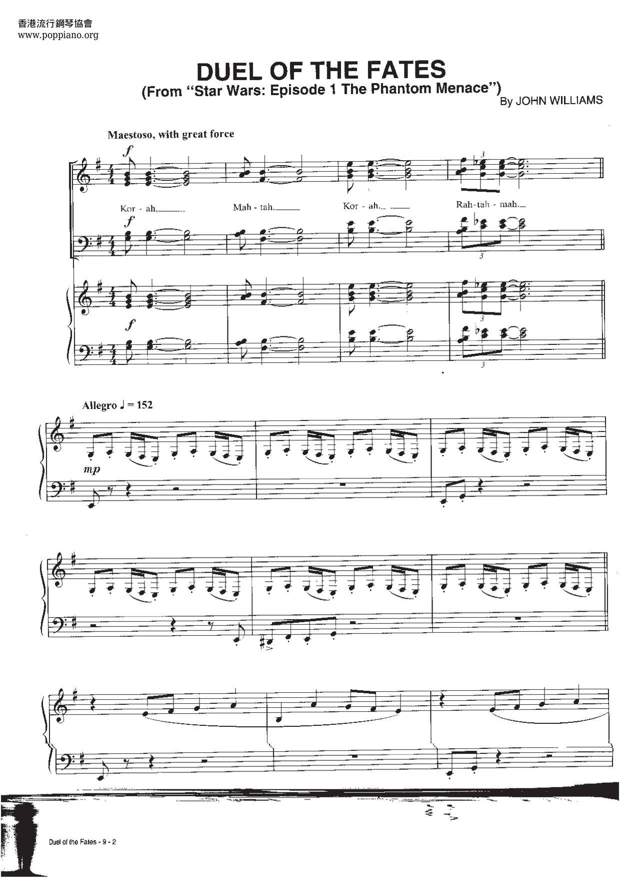 John Williams-Star Wars - Duel Of The Fates Sheet Music pdf, - Free ...