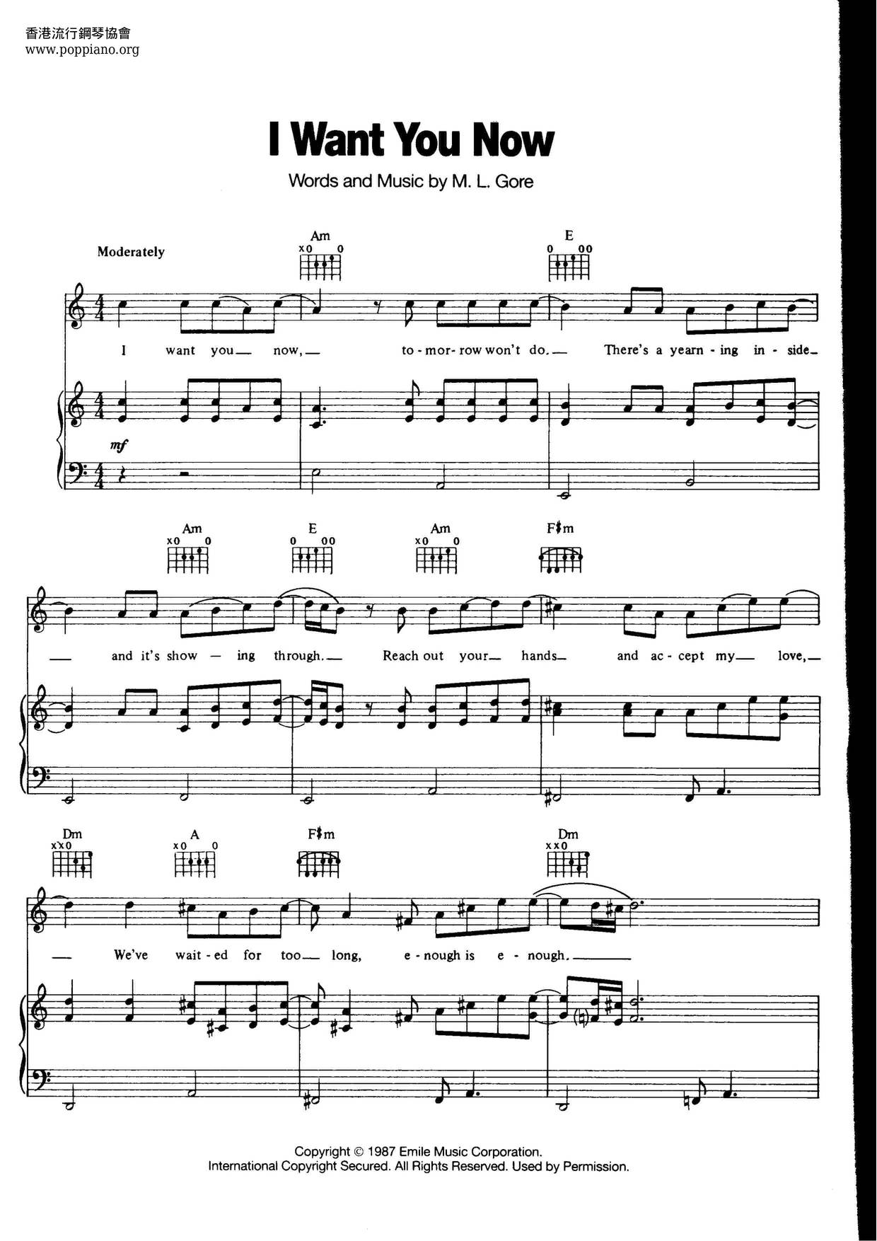 Depeche Mode-I Want You Know Sheet Music pdf, - Free Score Download ★