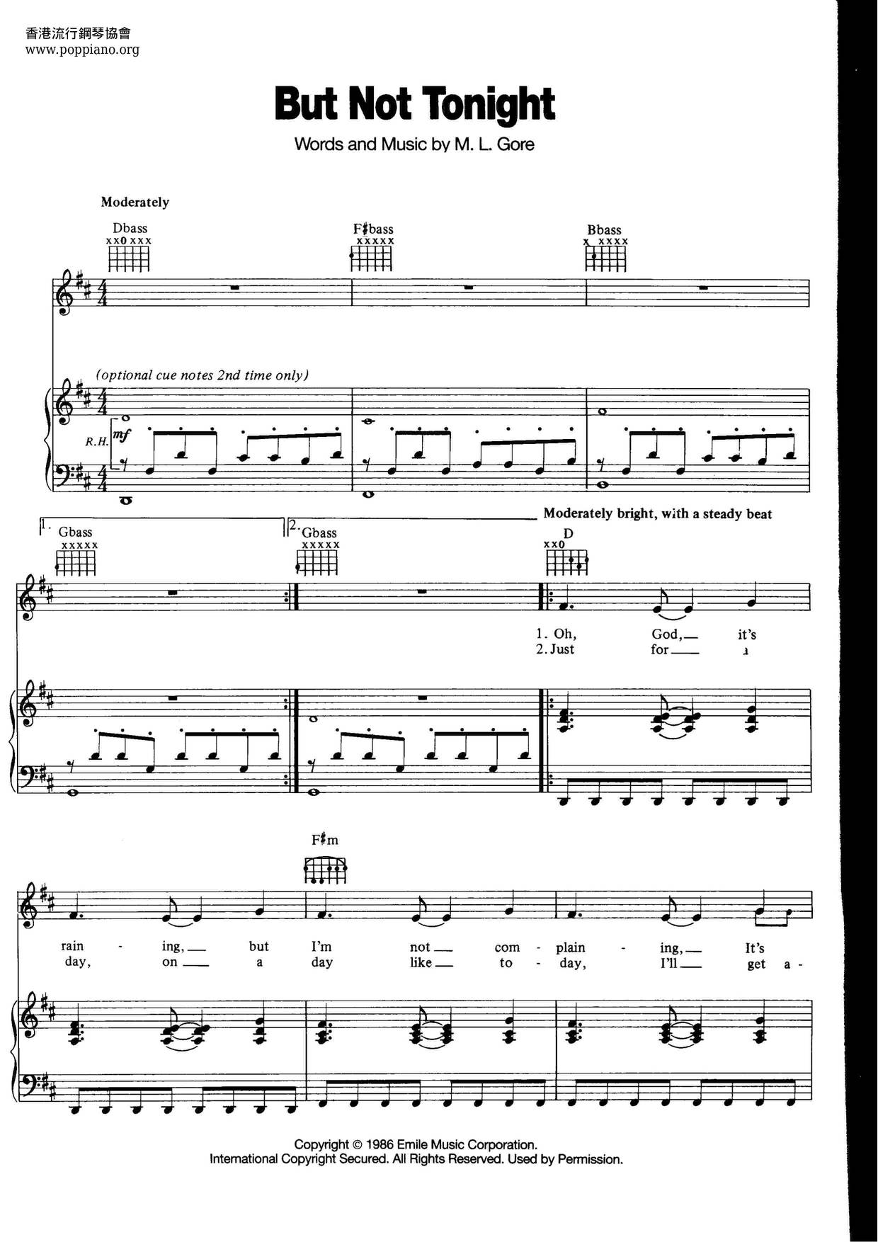 Depeche Mode-But Not Tonight Sheet Music pdf, - Free Score Download ★