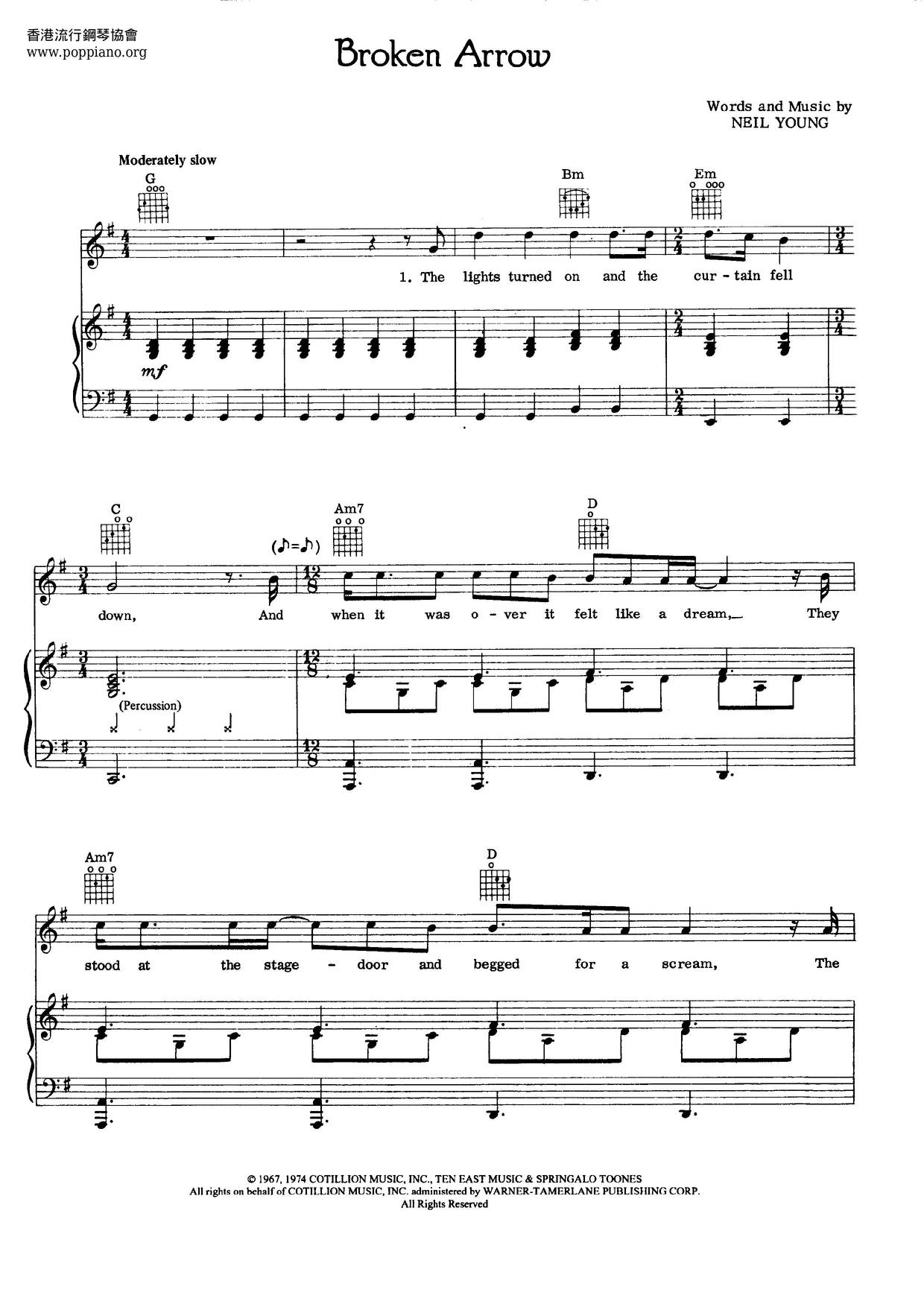 Neil Young-Broken Arrow Sheet Music pdf, - Free Score Download ★