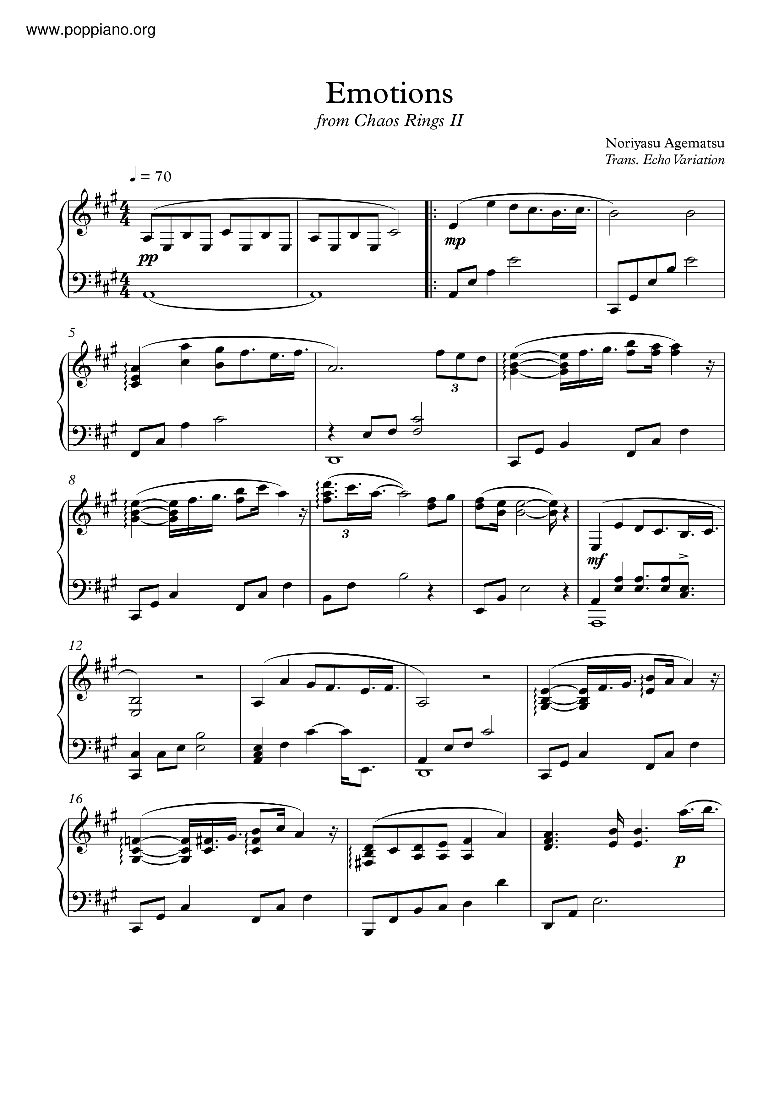 Emotions | Sheet Music | Piano Score Free PDF Download | HK Pop Piano ...