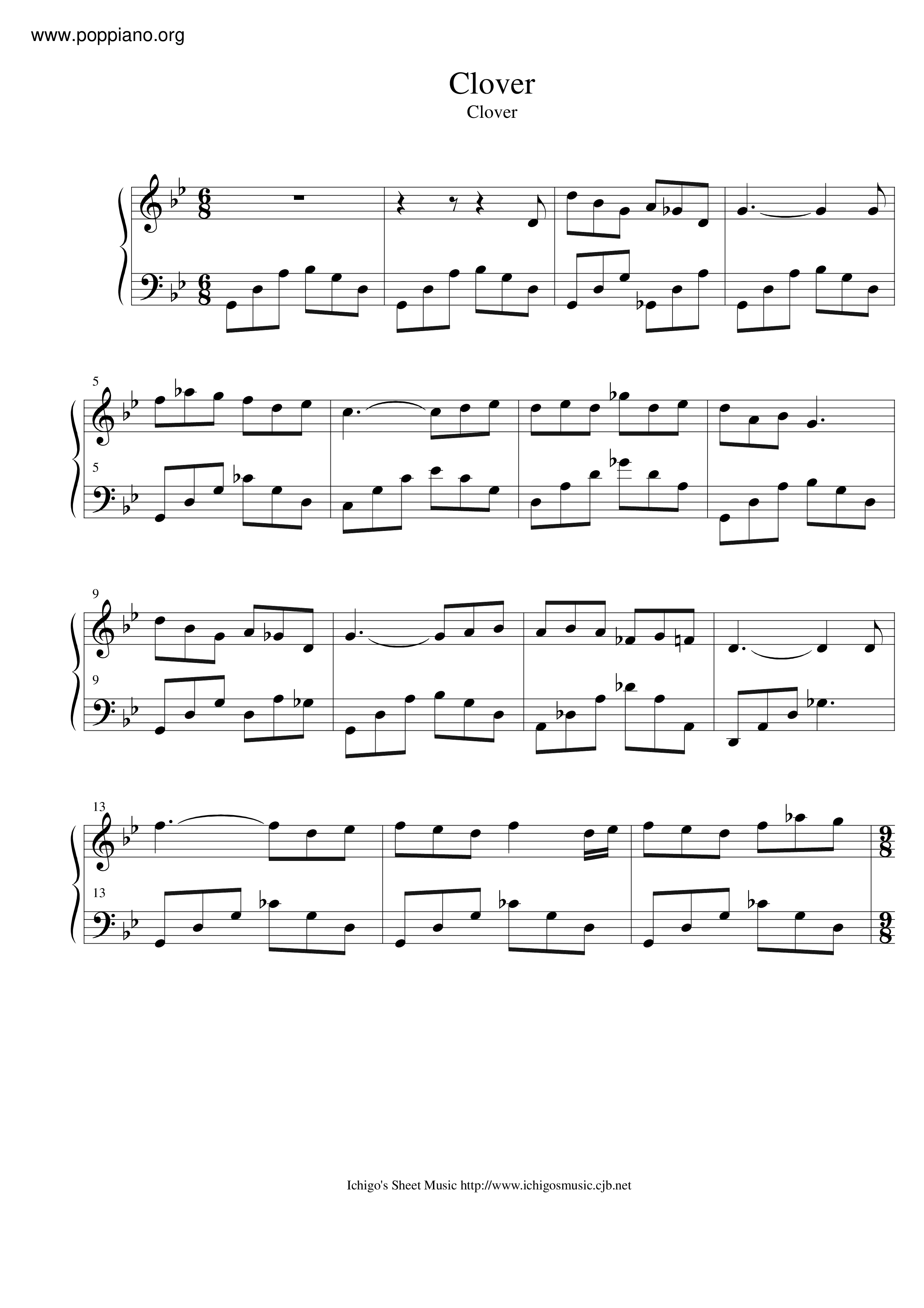 Clover-Clover Sheet Music pdf, - Free Score Download ★