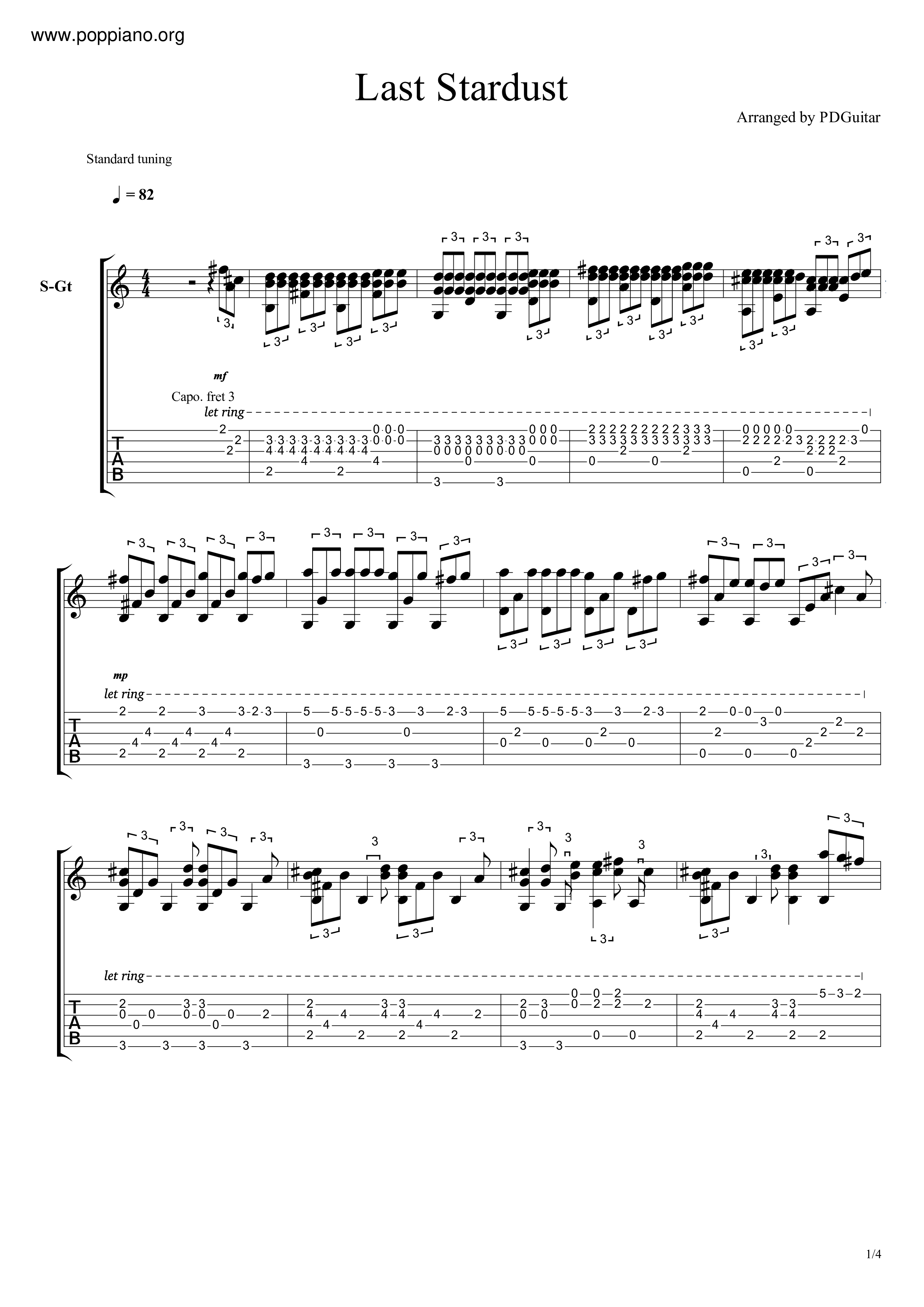 last stardust- PDF琴譜免費下載 | 香港流行鋼琴協會 ★