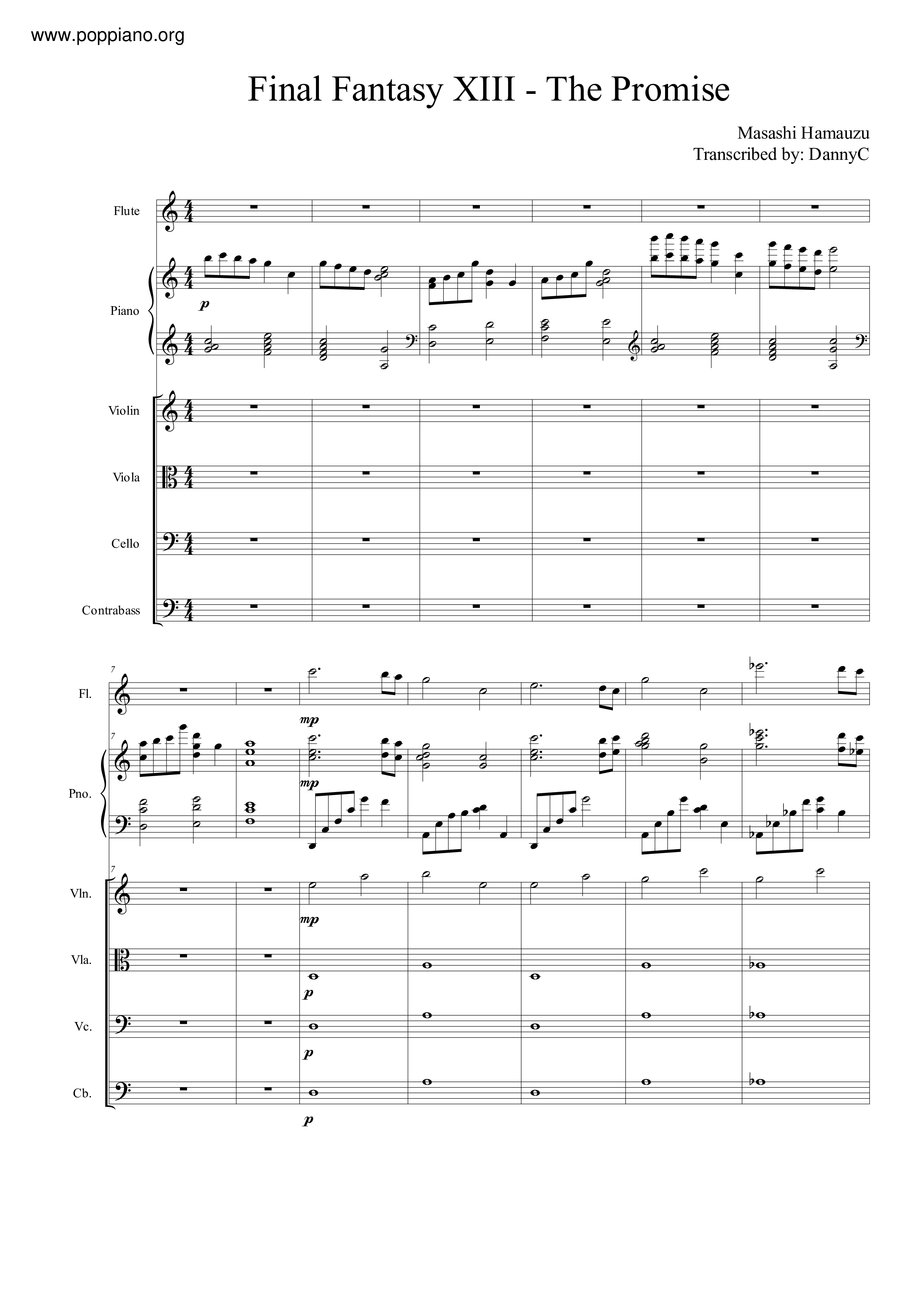 ★ 最終幻想XIII-Final Fantasy Xiii - The Promise 琴譜pdf-香港流行鋼琴協會琴譜下載 ★
