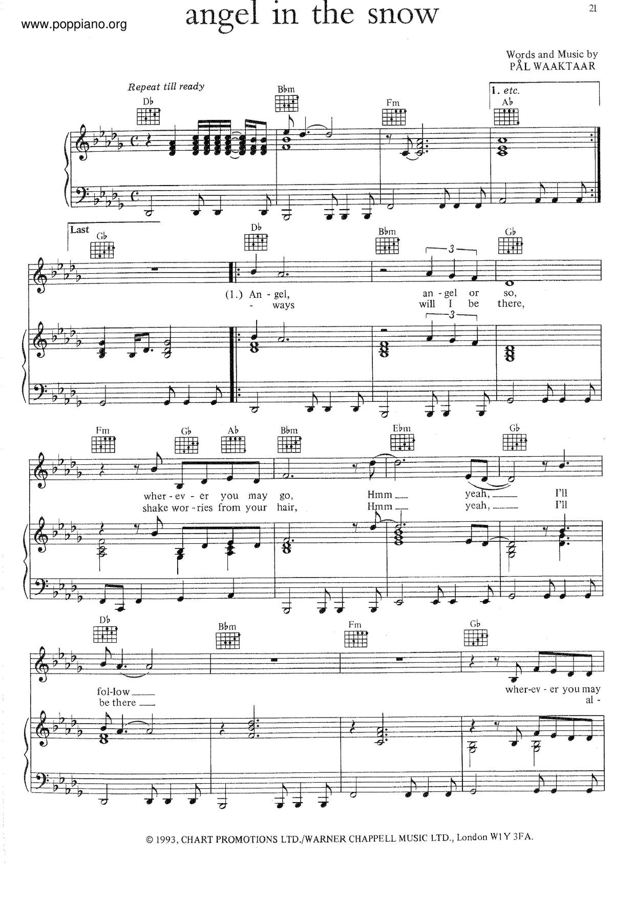 A-ha-Angel In The Snow Sheet Music pdf, - Free Score Download ★