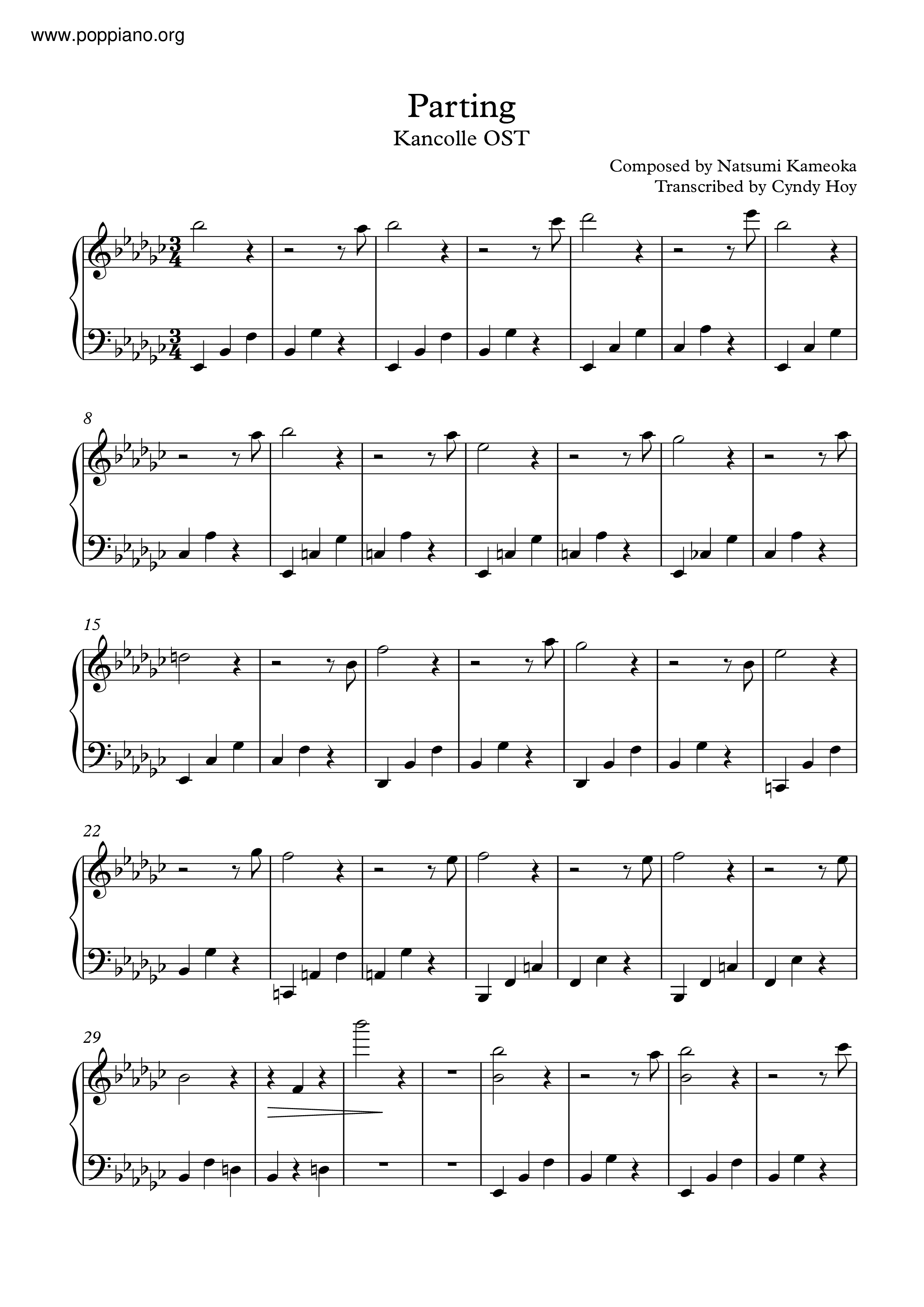 Kancolle-Parting Sheet Music pdf, - Free Score Download ★
