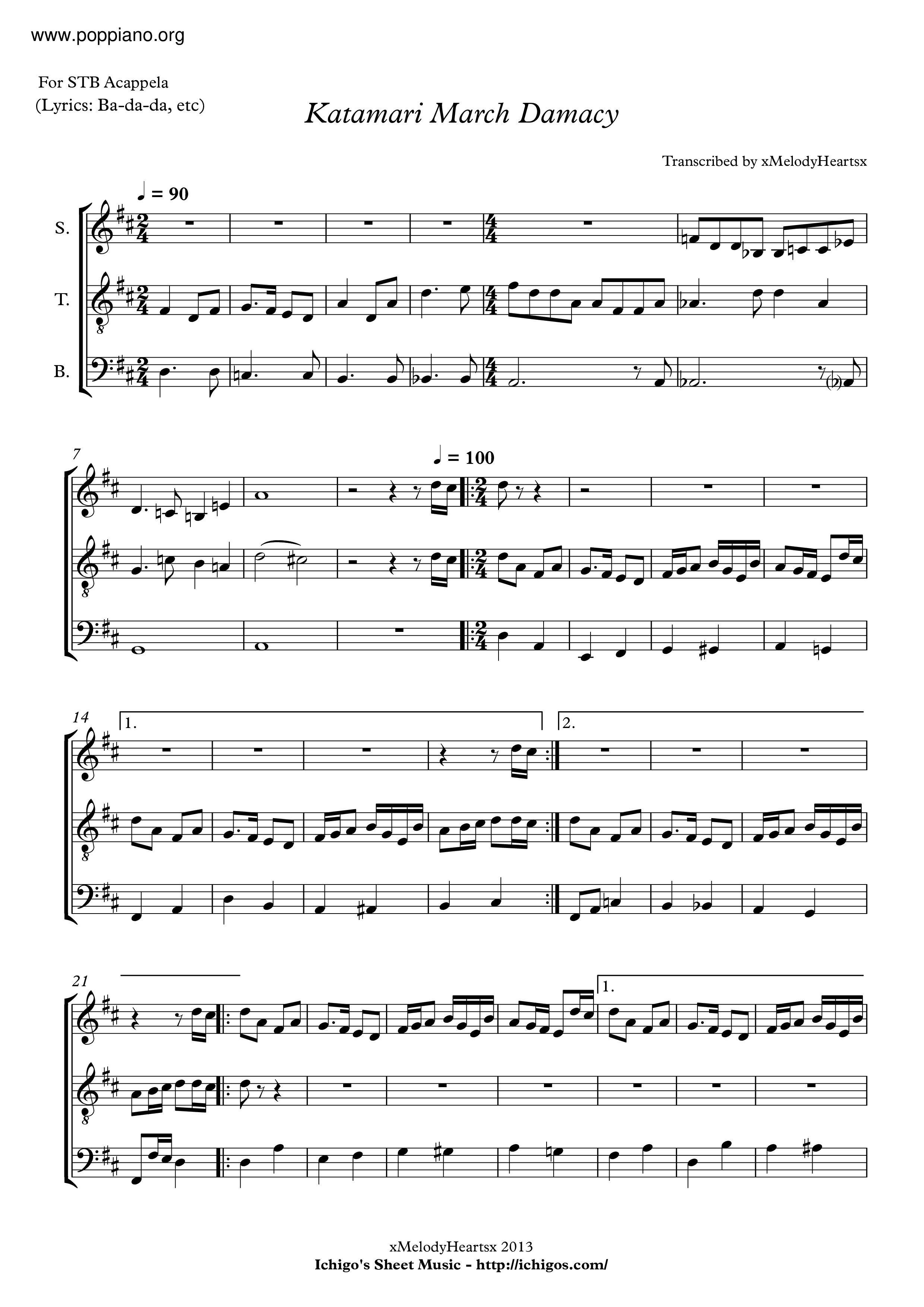 Katamari Damacy-Katamari March Damacy Sheet Music pdf, - Free Score ...