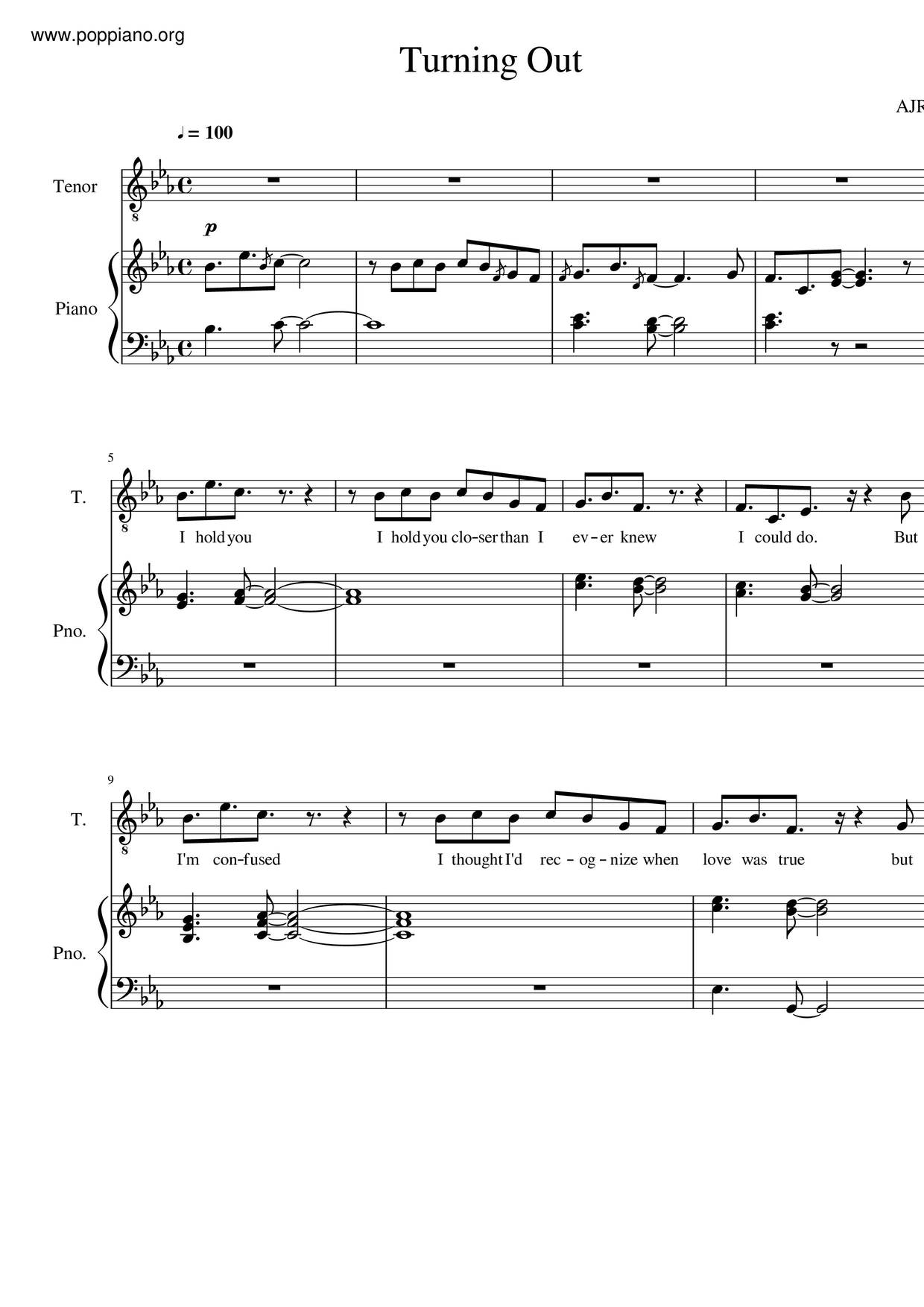 Ajr-Turning Out Sheet Music pdf, - Free Score Download ★