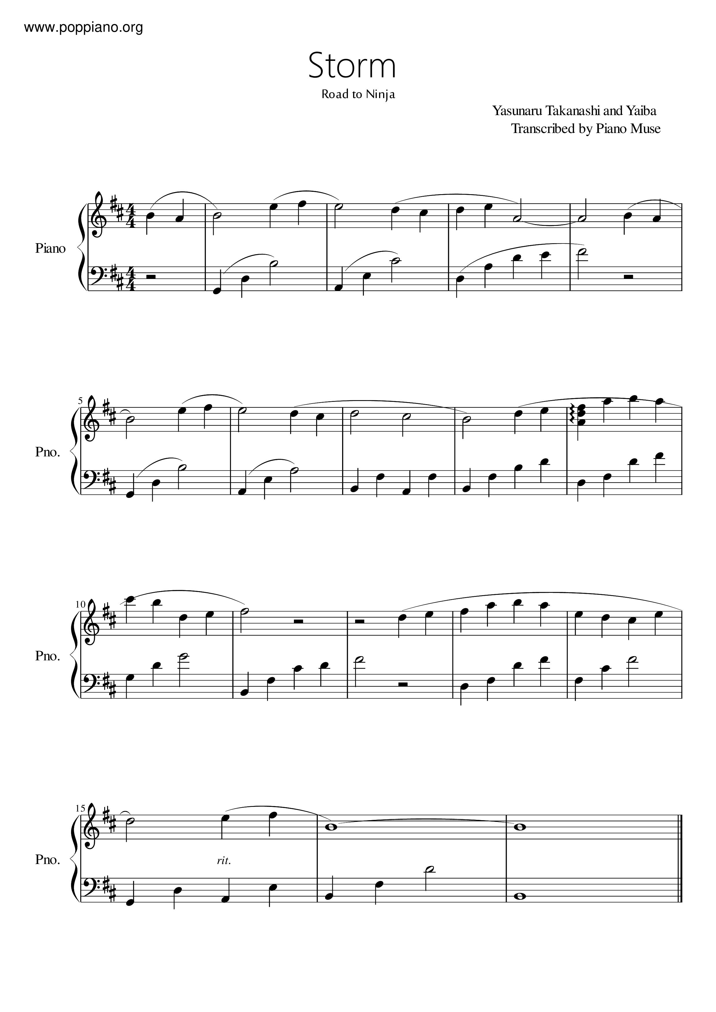 Storm - Sheet Music / Piano Score Free PDF Download - HK Pop Piano ...