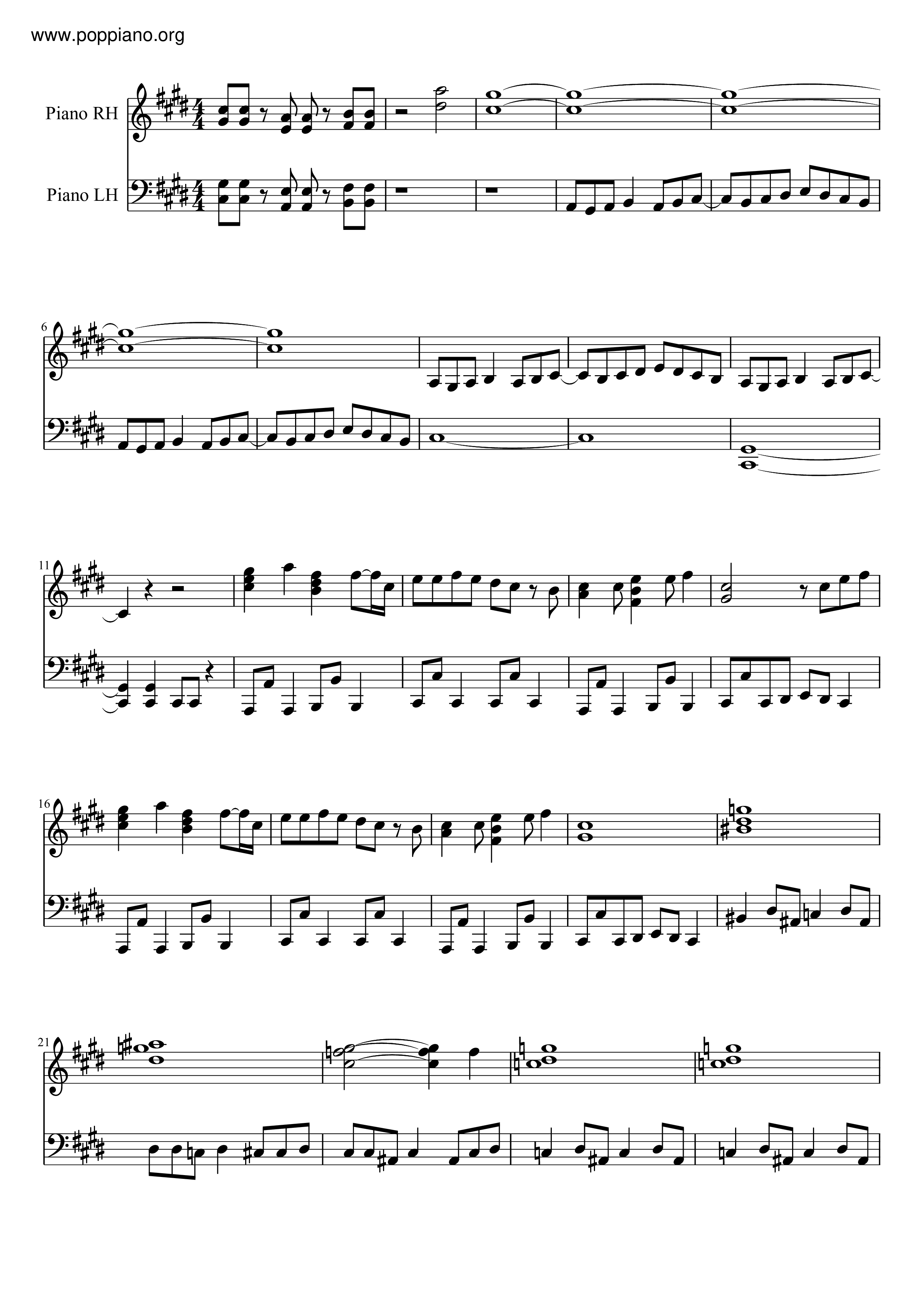 Resonance - Sheet Music / Piano Score Free PDF Download - HK Pop Piano ...