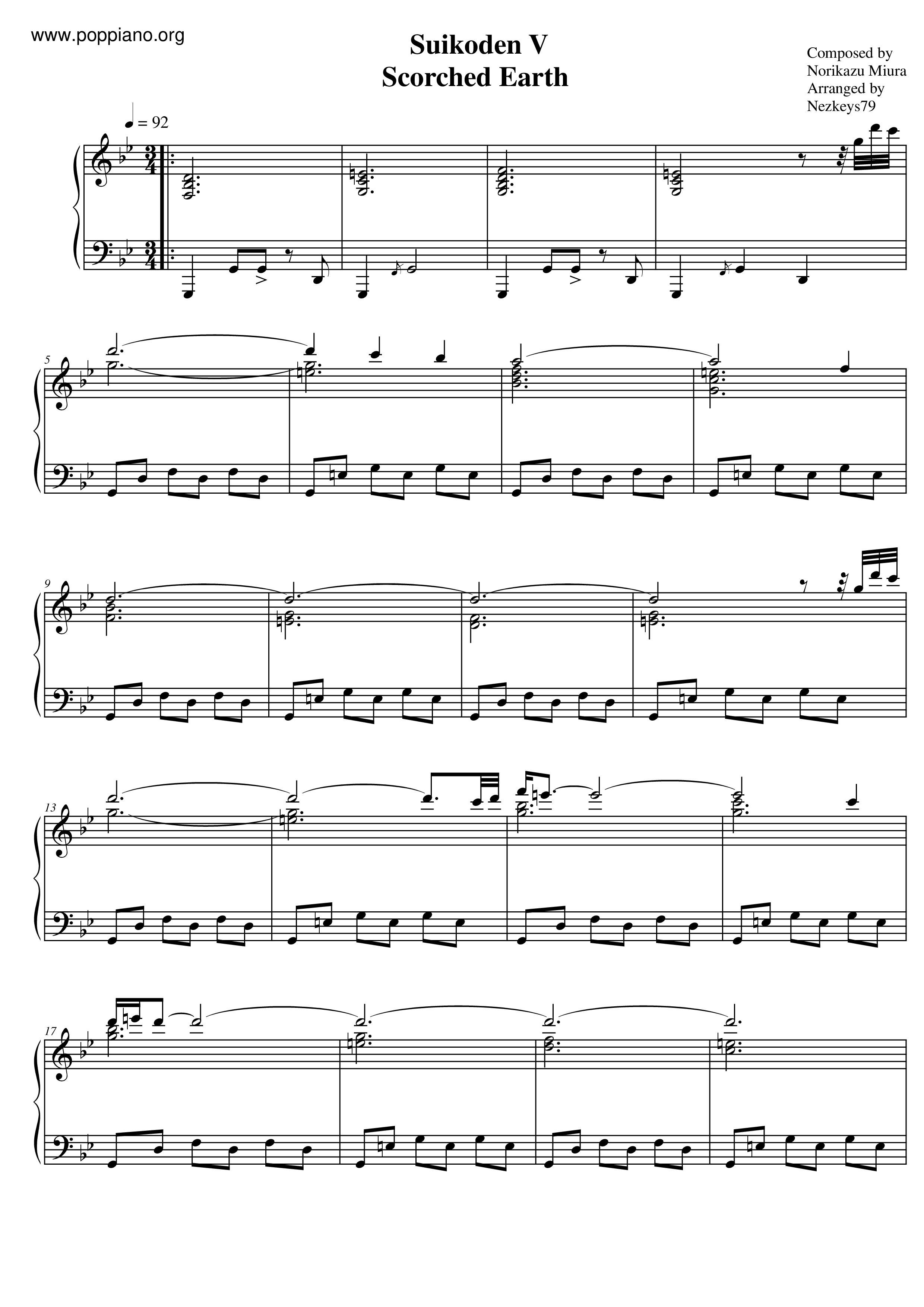 Suikoden V-Scorched Earth Sheet Music pdf, - Free Score Download ★