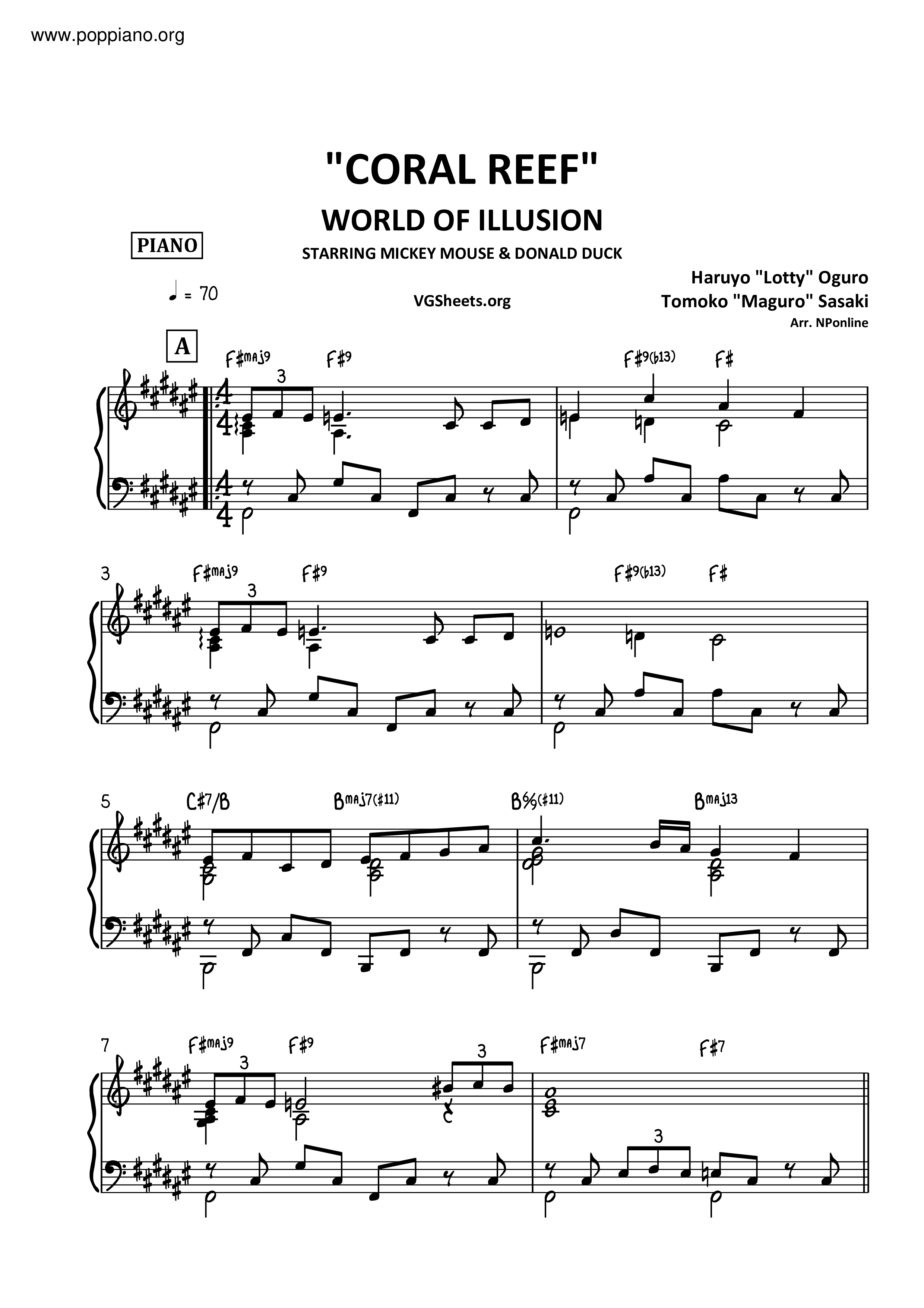 World of Illusion-Coral Reef Sheet Music pdf, - Free Score Download ★