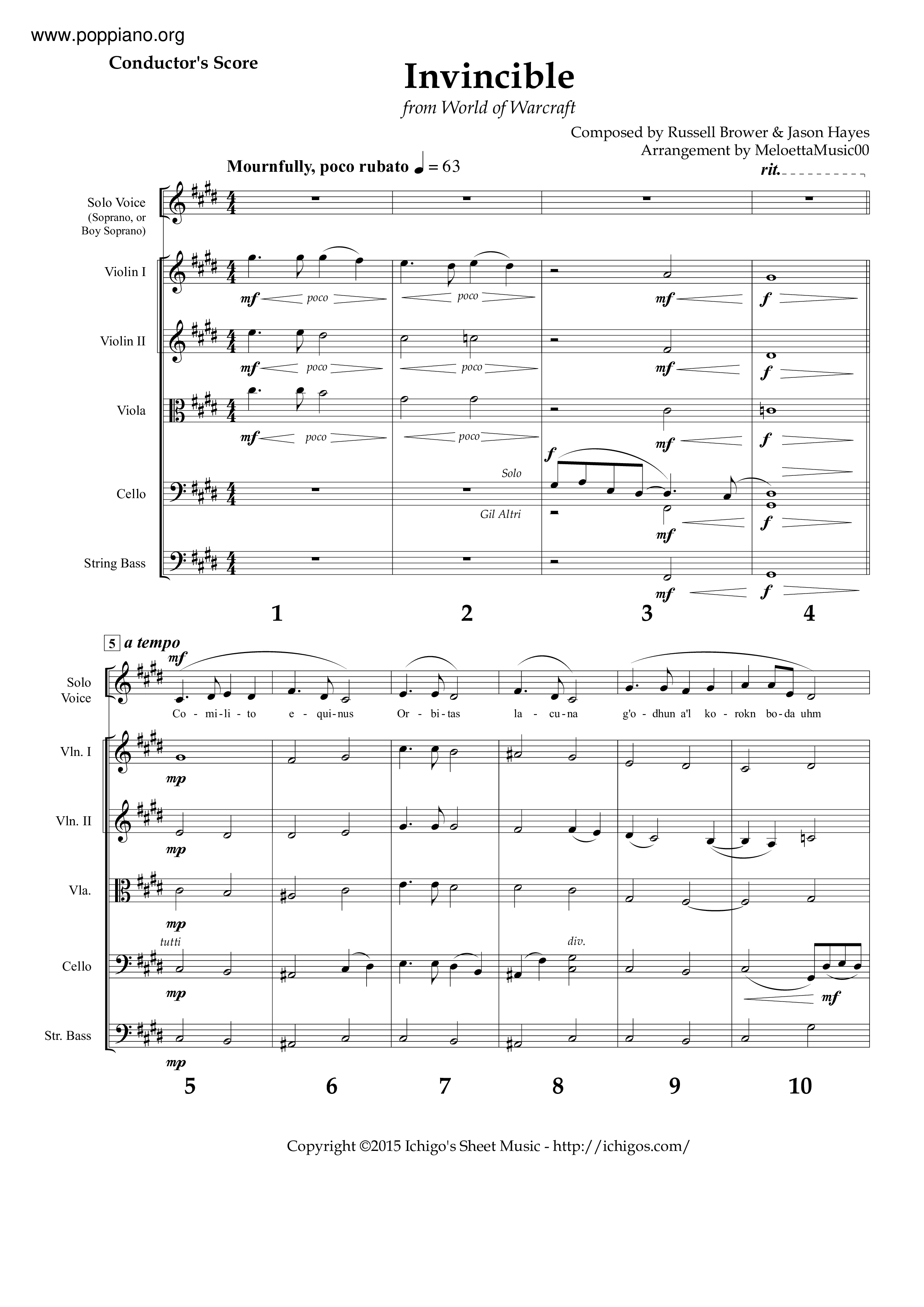 Invincible From World Of Warcraft Pianovocalchords