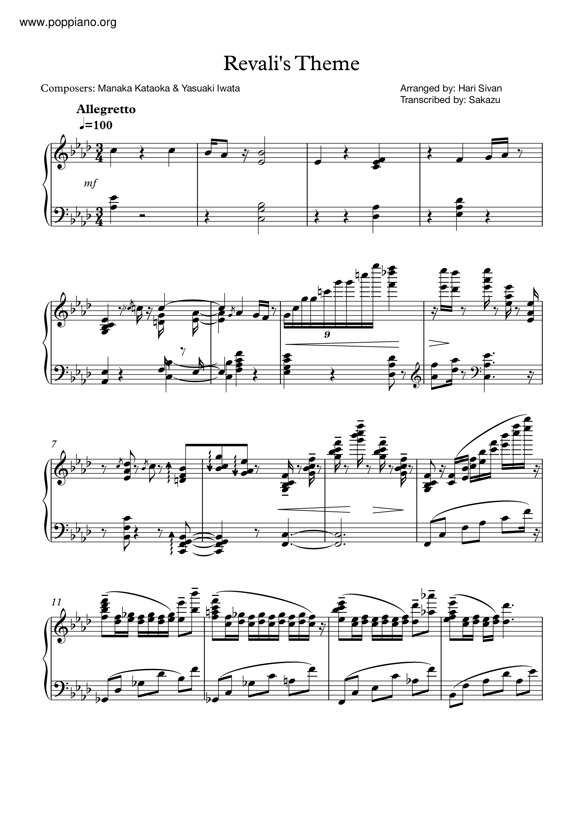 Zelda - Breath Of The Wild-Revali's Theme Sheet Music pdf, - Free Score Download ★