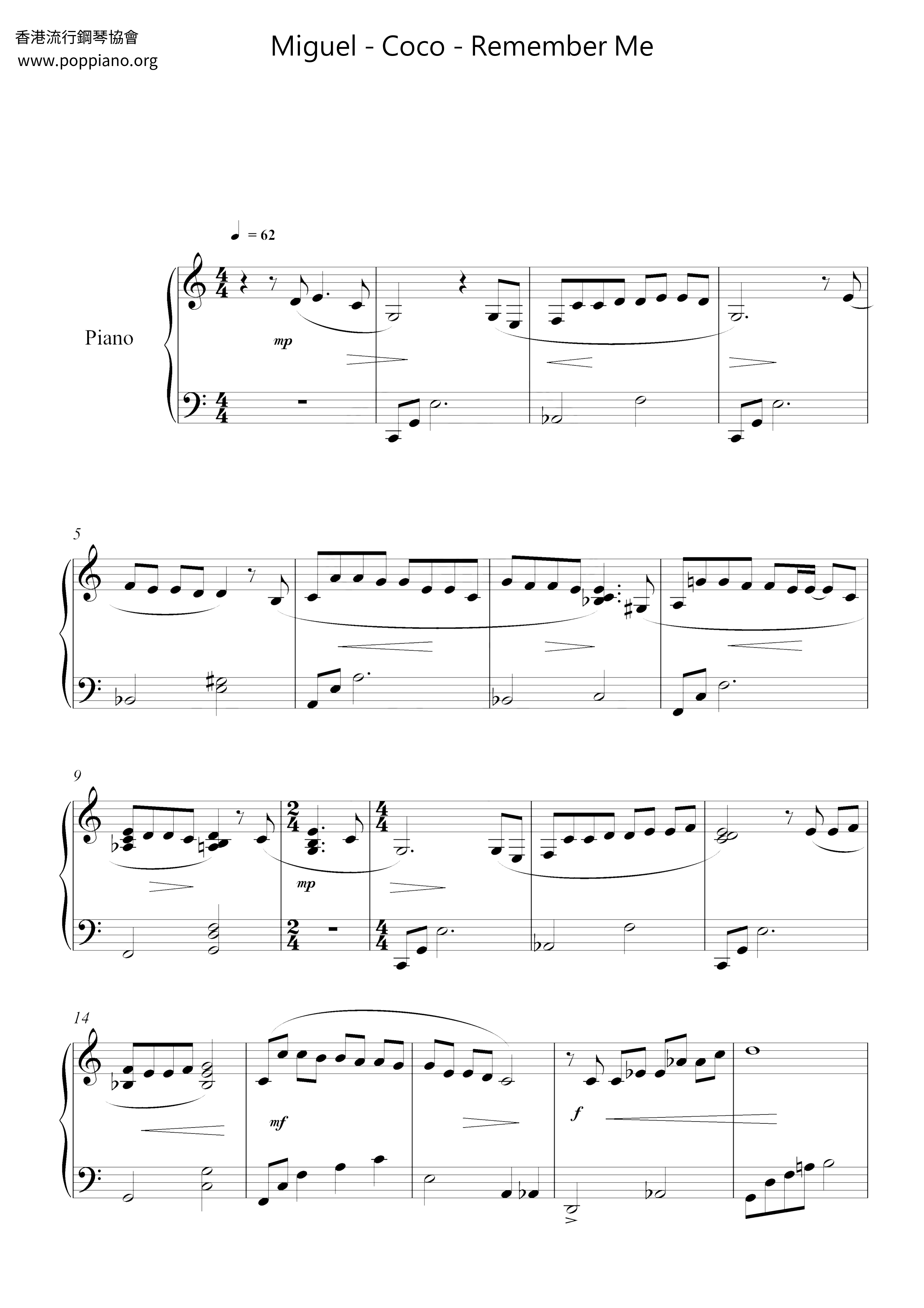 Coco Remember Me Piano Sheet Music | atelier-yuwa.ciao.jp