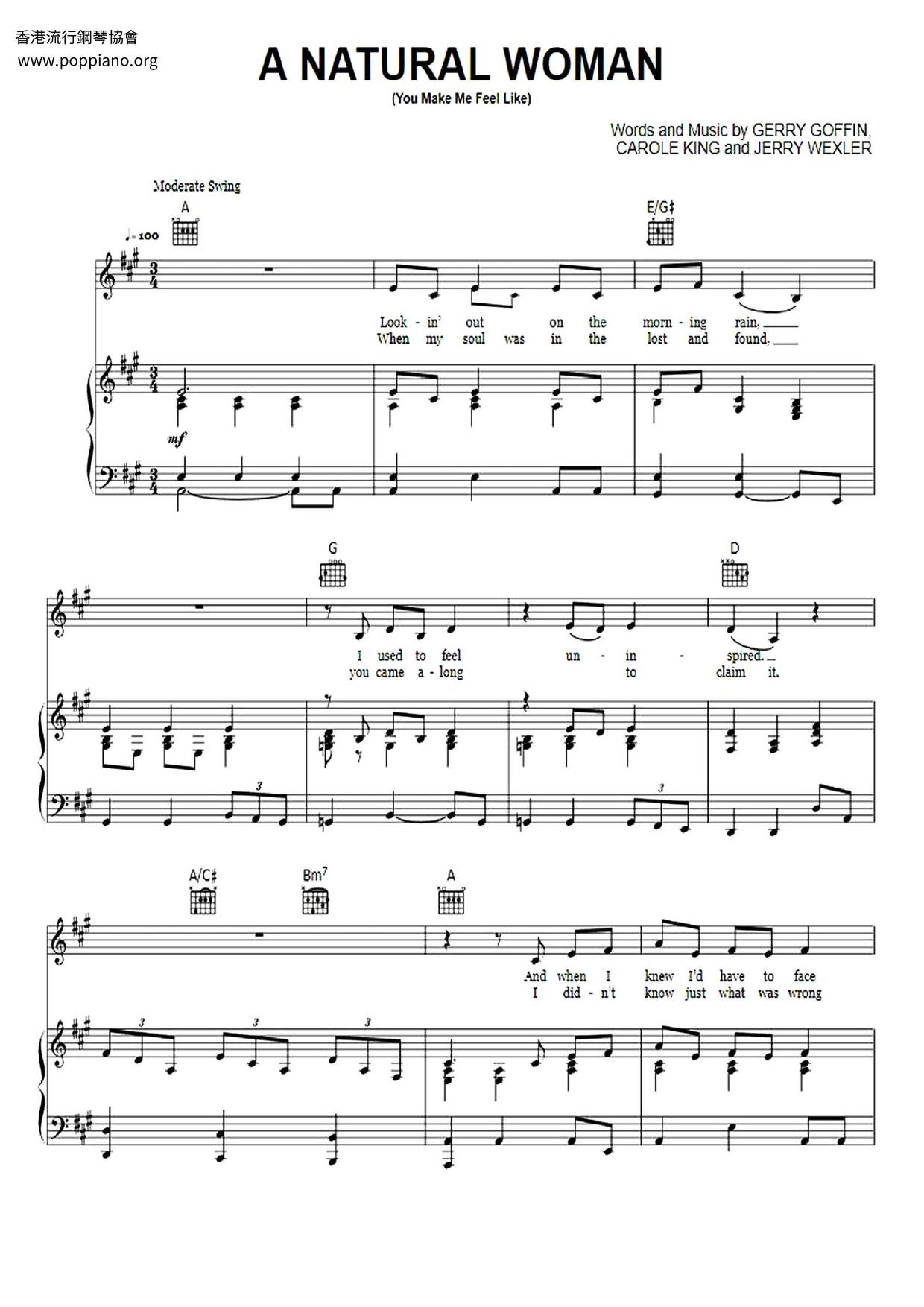 Aretha Franklin-Beautiful - (You Make Me Feel Like) A Natural Woman Sheet Music pdf, - Free ...
