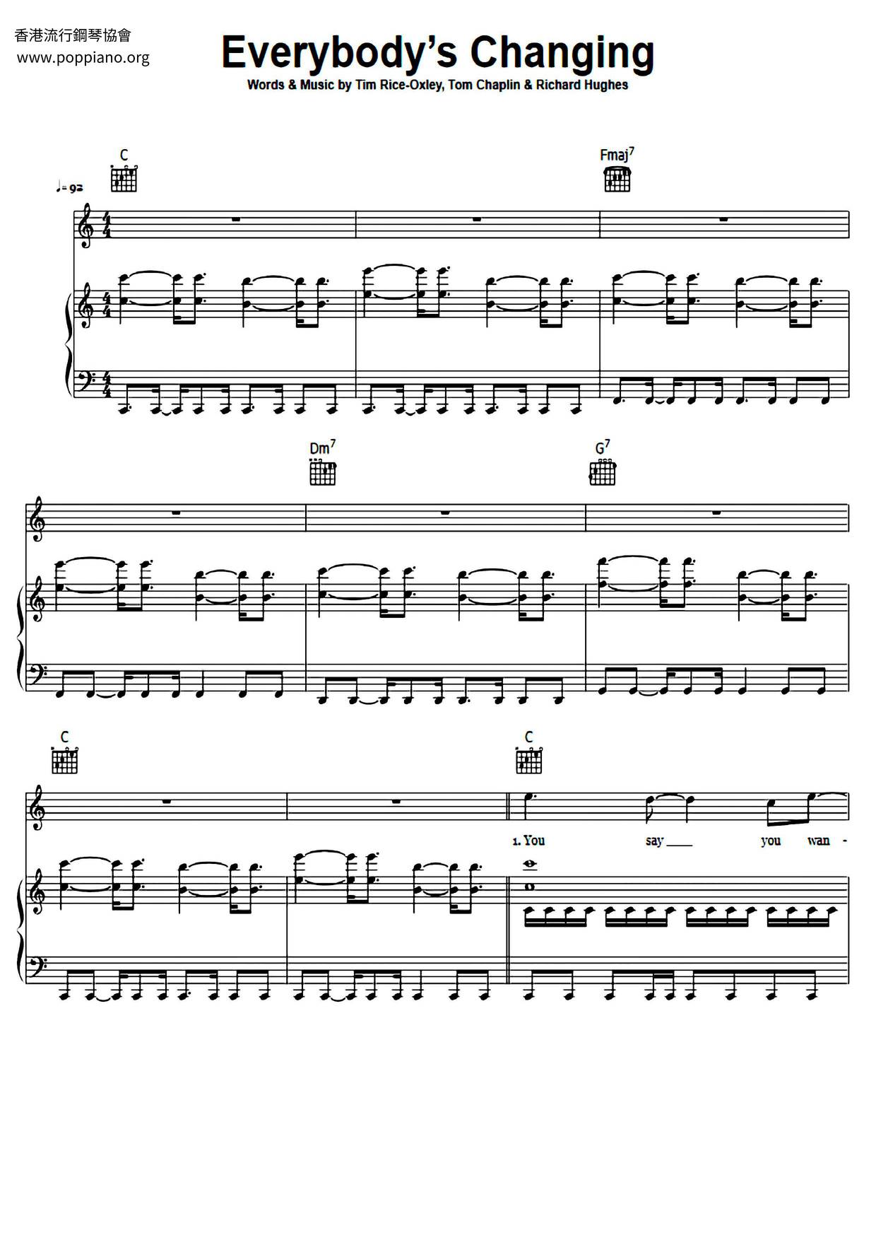 Keane-Everybody's Changing Sheet Music pdf, - Free Score Download ★