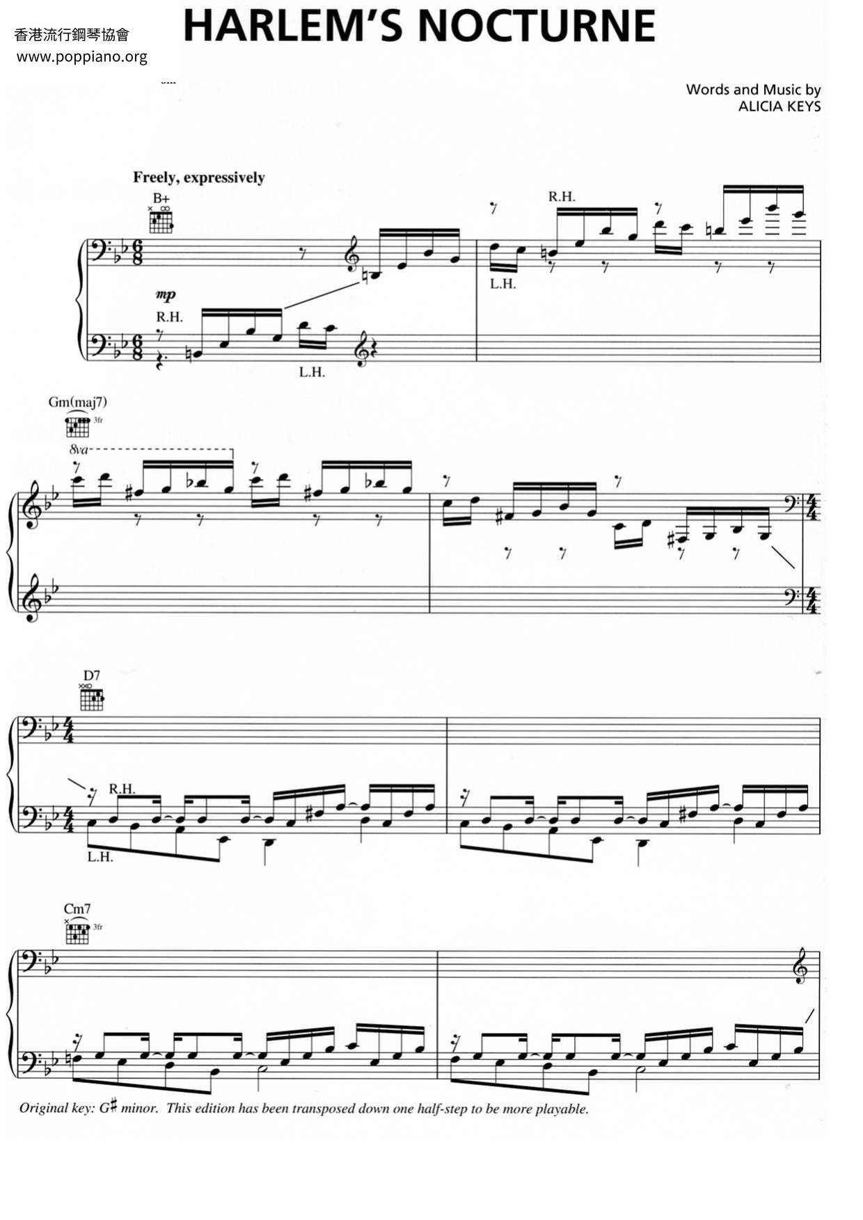 Alicia Keys, Christina Aguilera-Harlem's Nocturne Sheet Music pdf ...