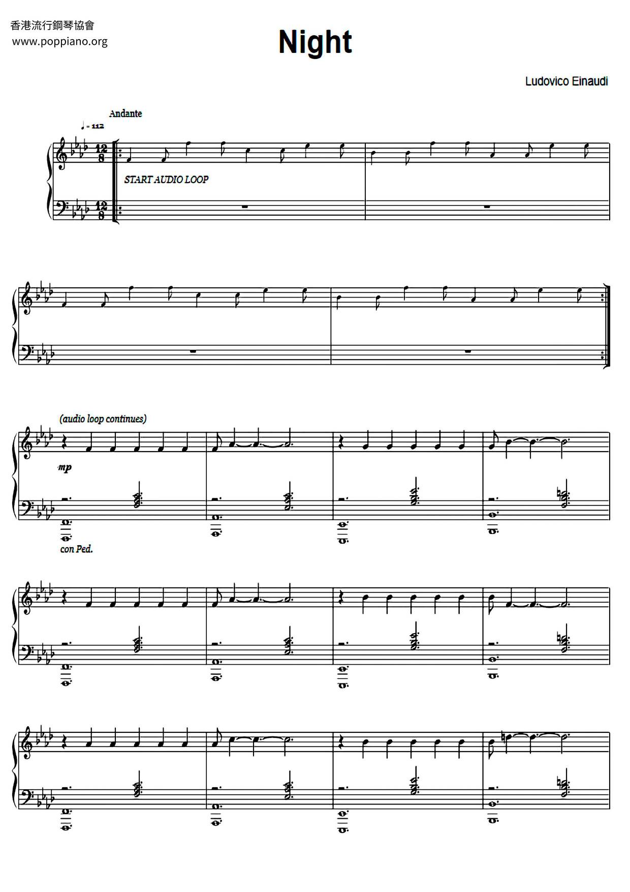 Ludovico Einaudi-Night Sheet Music pdf, - Free Score Download ★