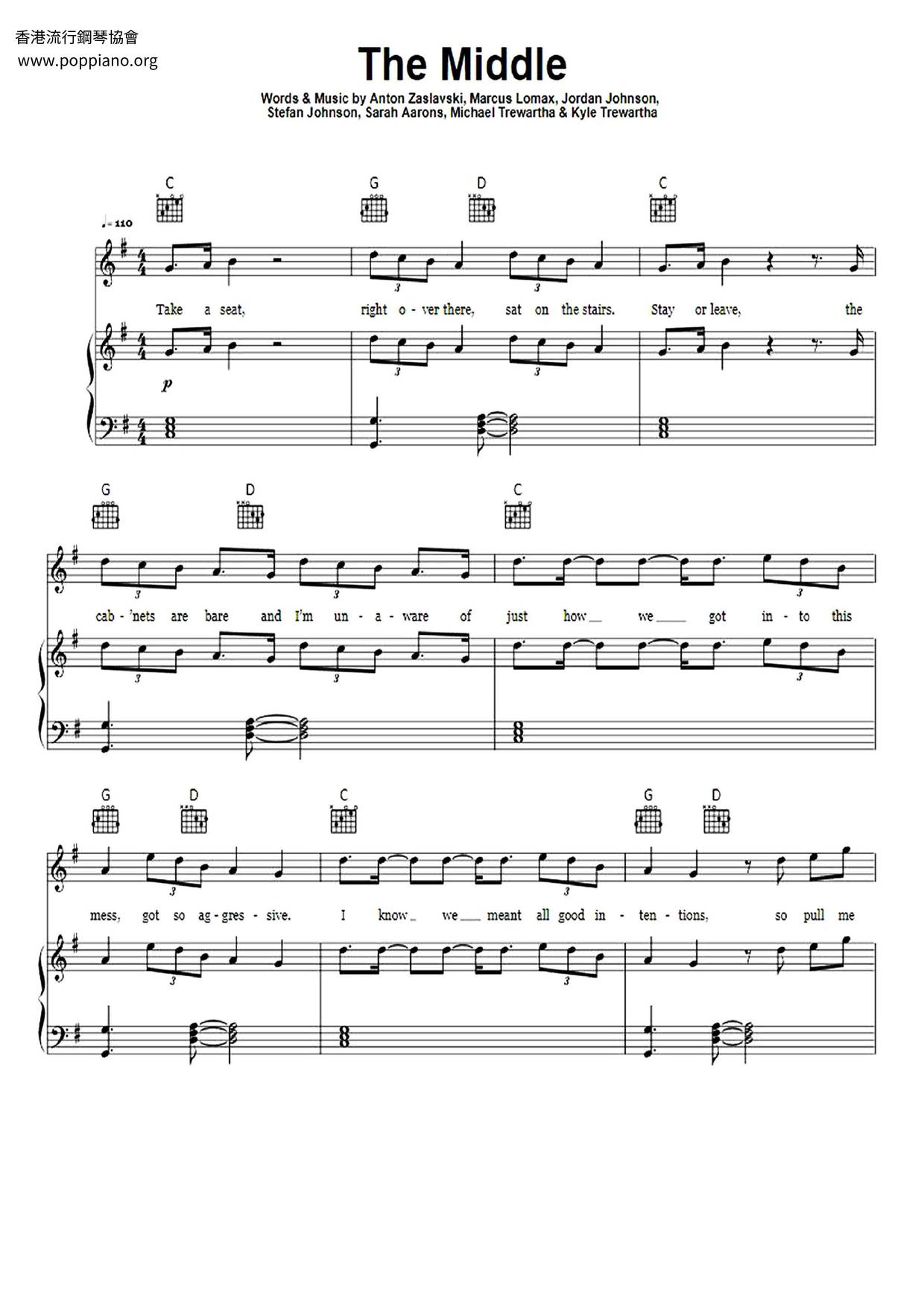 Zedd, Maren Morris-The Middle Sheet Music pdf, - Free Score Download ★