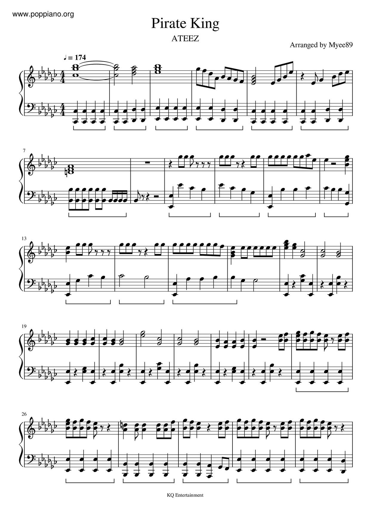 Ateez-Pirate King Sheet Music pdf, - Free Score Download ★
