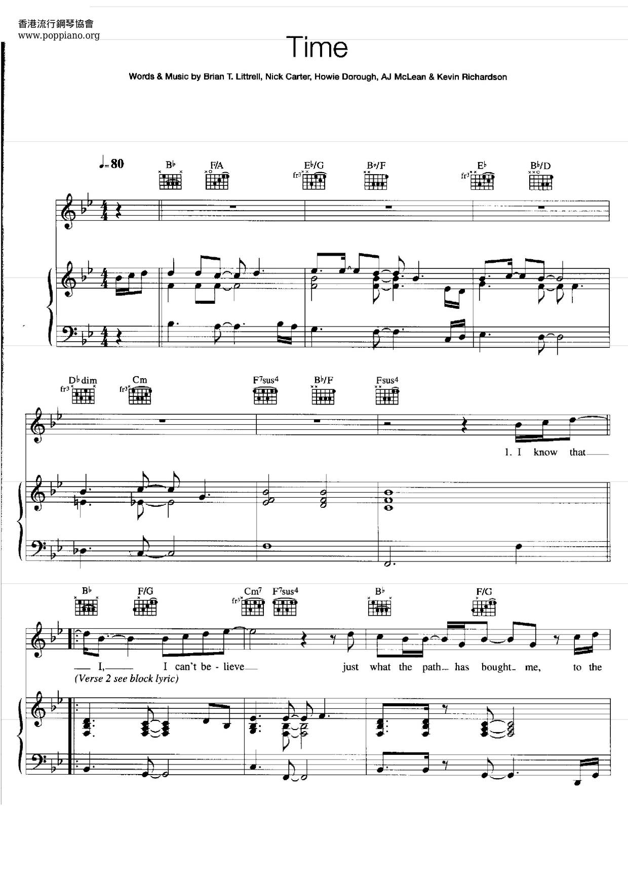 Time | Sheet Music | Piano Score Free PDF Download | HK Pop Piano Academy