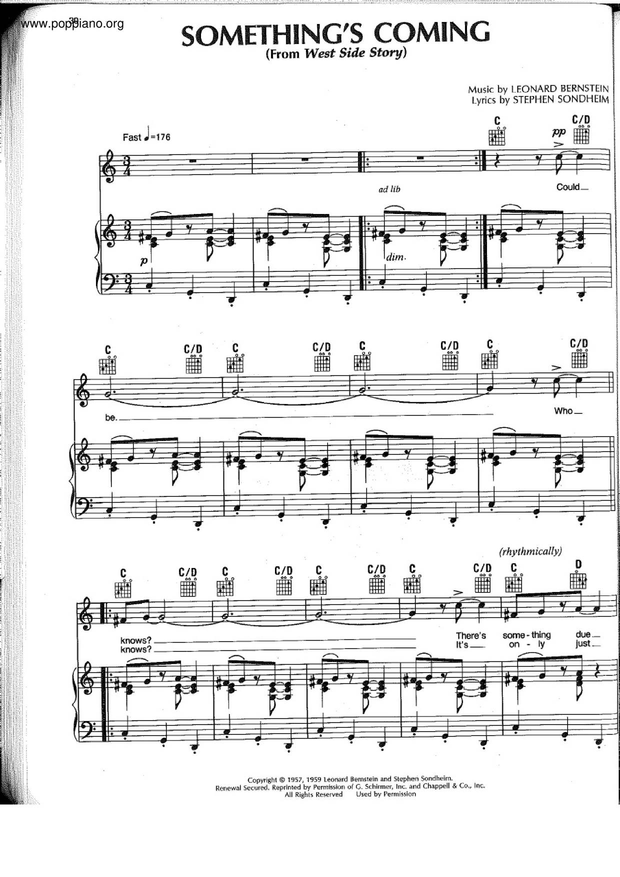 Barbra Streisand-Something's Coming Sheet Music pdf, - Free Score ...