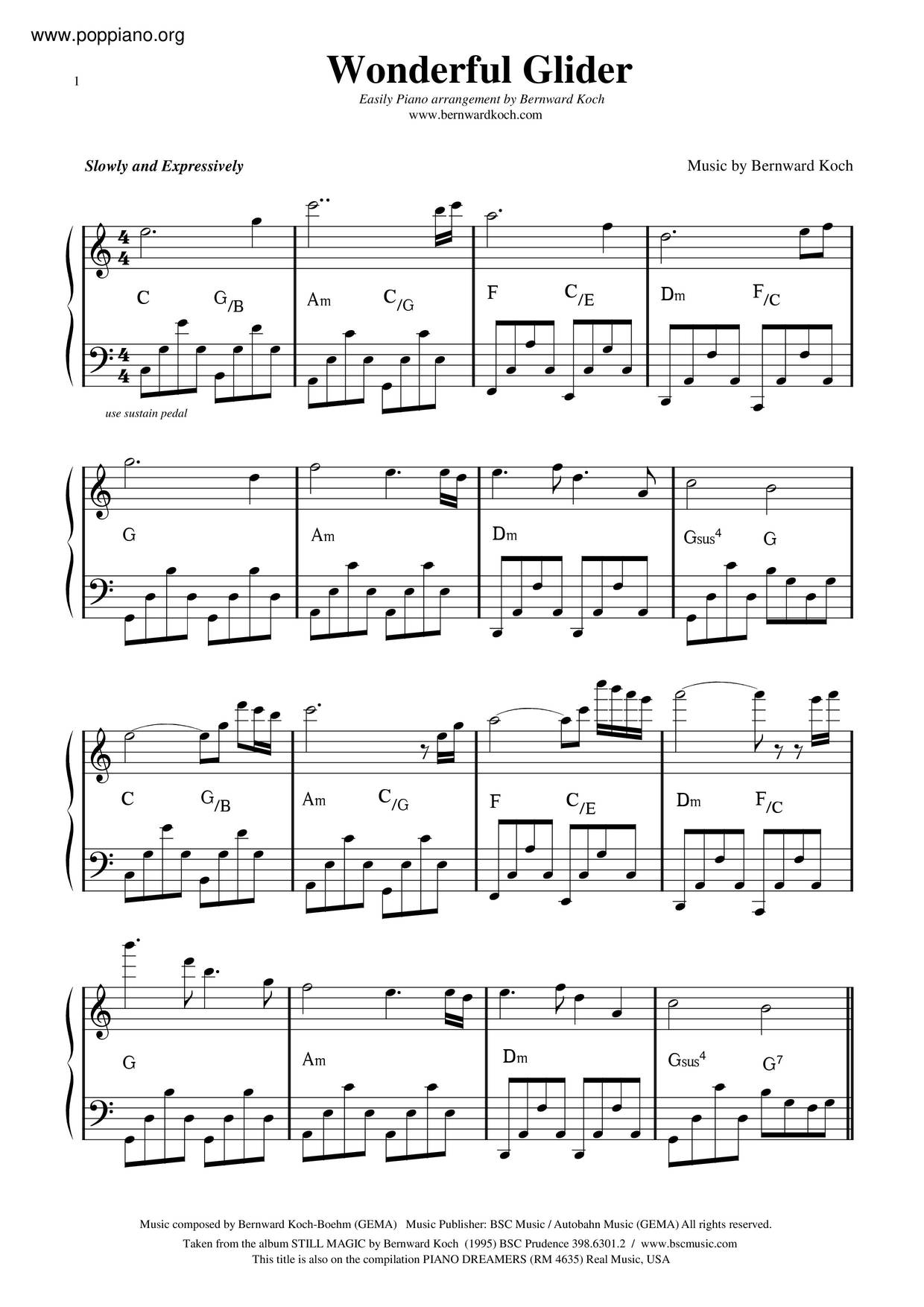 Bernward Koch-Wonderful Glider Sheet Music pdf, - Free Score Download ★