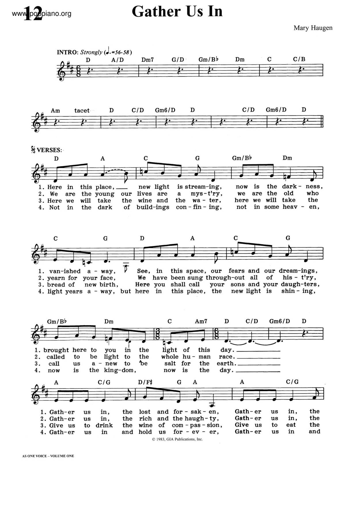 Hymn-Gather Us In Sheet Music pdf, - Free Score Download ★